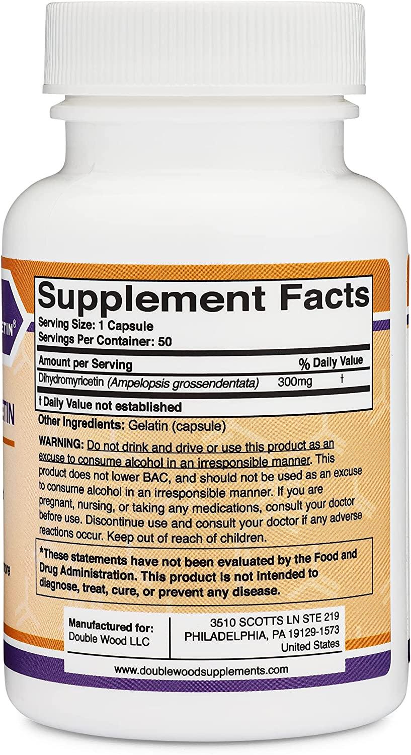 Dihydromyricetin (DHM) 300mg Liver Support Capsules - 50 Count | Third ...