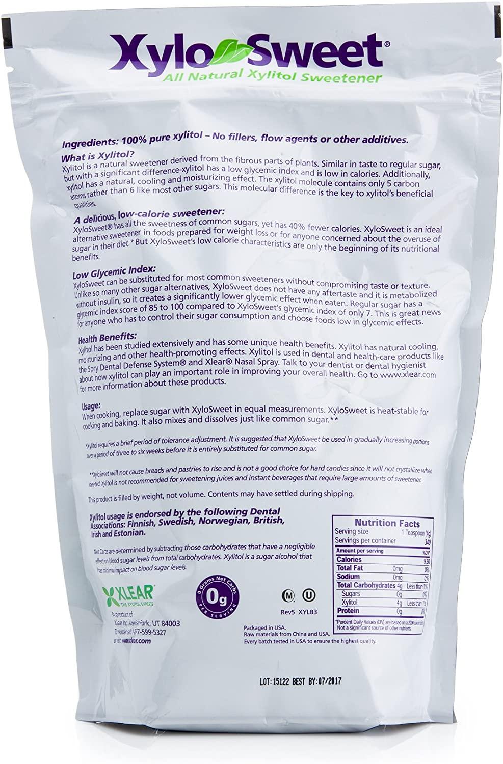 Xlear XyloSweet 48oz Xylitol Sweetener Ã¢â ¬â Natural Sugar Alternative ...