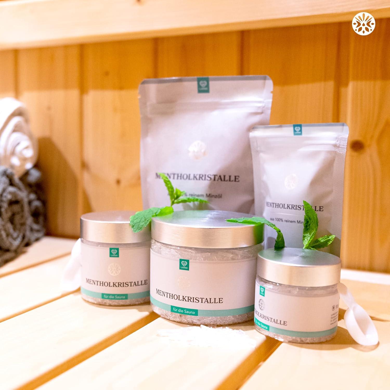 LOWELL 200g Menthol Crystals - 100% Pure Mint Sauna Infusion | Reusable ...