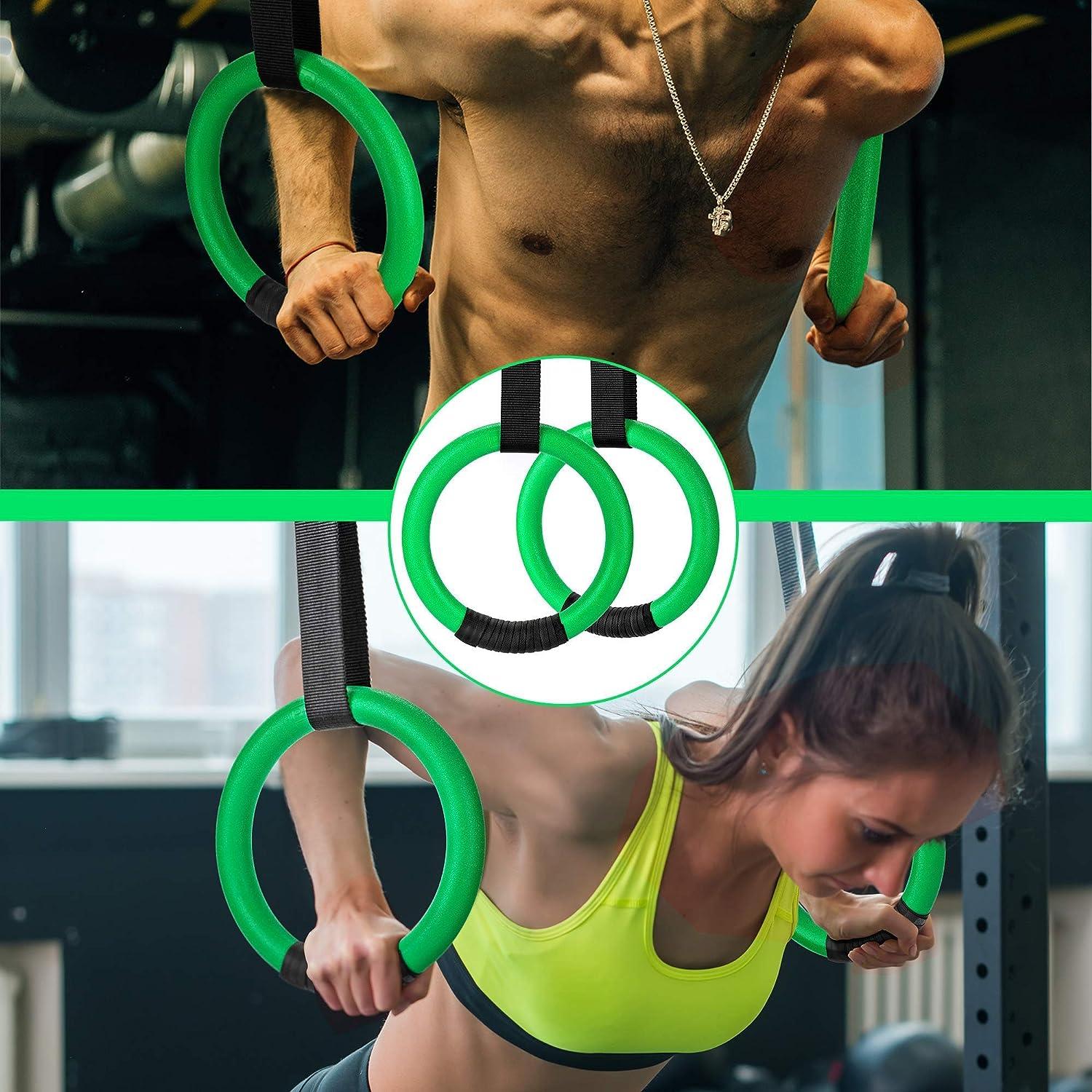 Pacearth Gymnastic Rings 1100lbs Capacity with Adjustable Straps | Pull ...