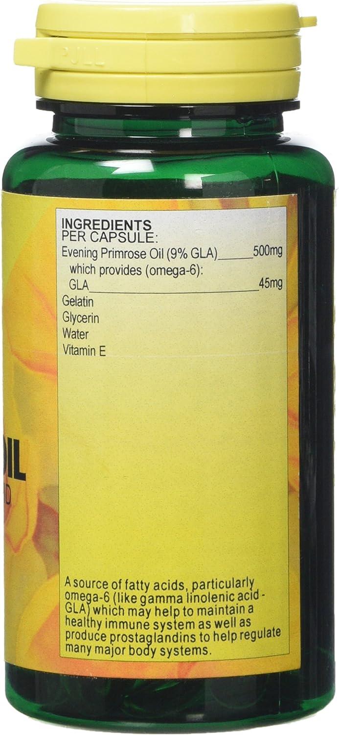 Health Plus Evening Primrose Oil 500mg Omega-6 Supplement - 90 Capsules ...