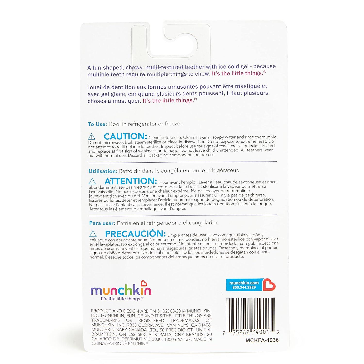Munchkin Fun Ice Chewy Teether - Blue Foot 1-Pack | Soothing Baby ...
