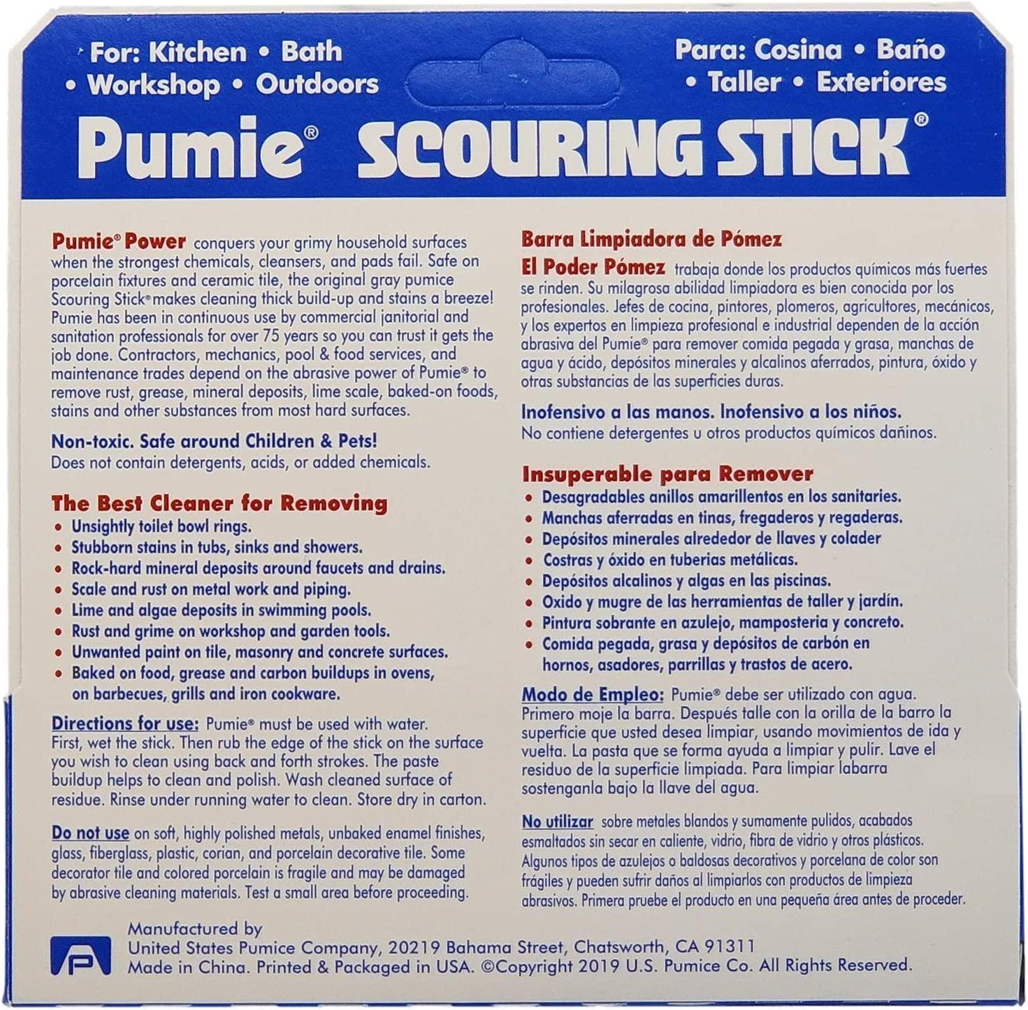 U.S. Pumice Pumie Scouring Stick 2 Pack - Heavy Duty Extra Strong ...