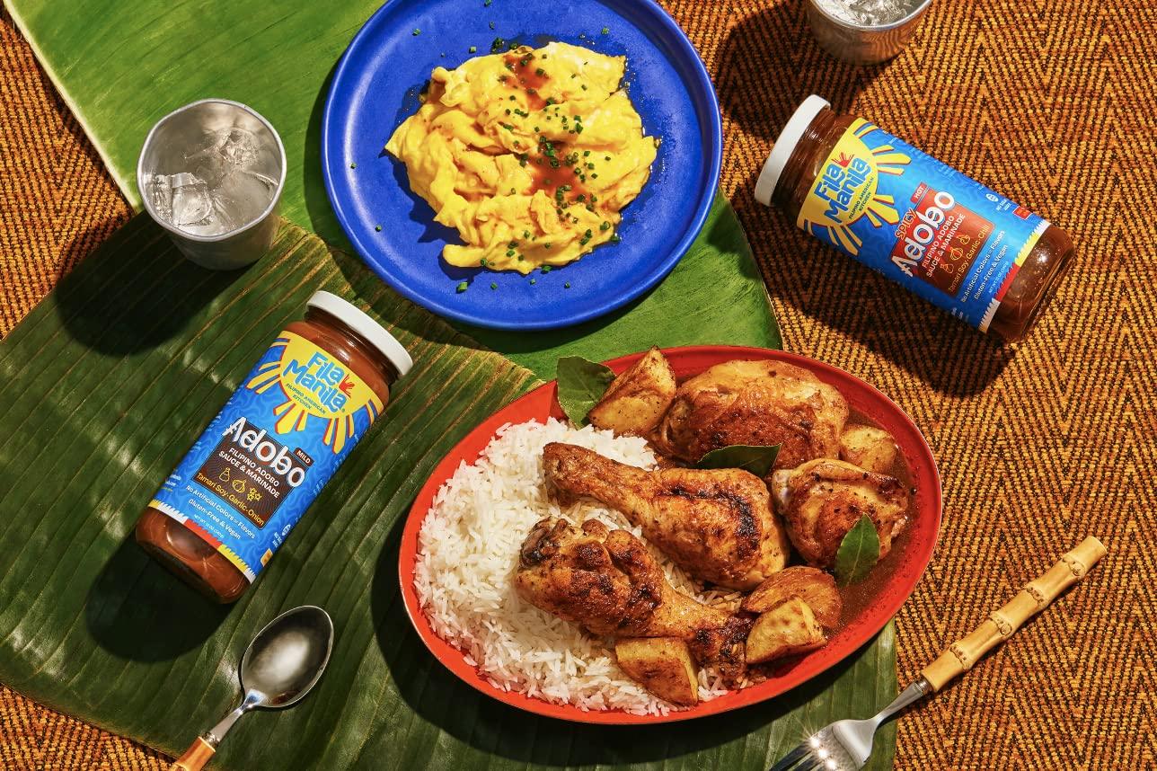 Fila Manila Spicy Filipino Adobo Tamari Soy Sauce 12oz - Vegan, Gluten-Free, Dairy-Free, No MSG ...