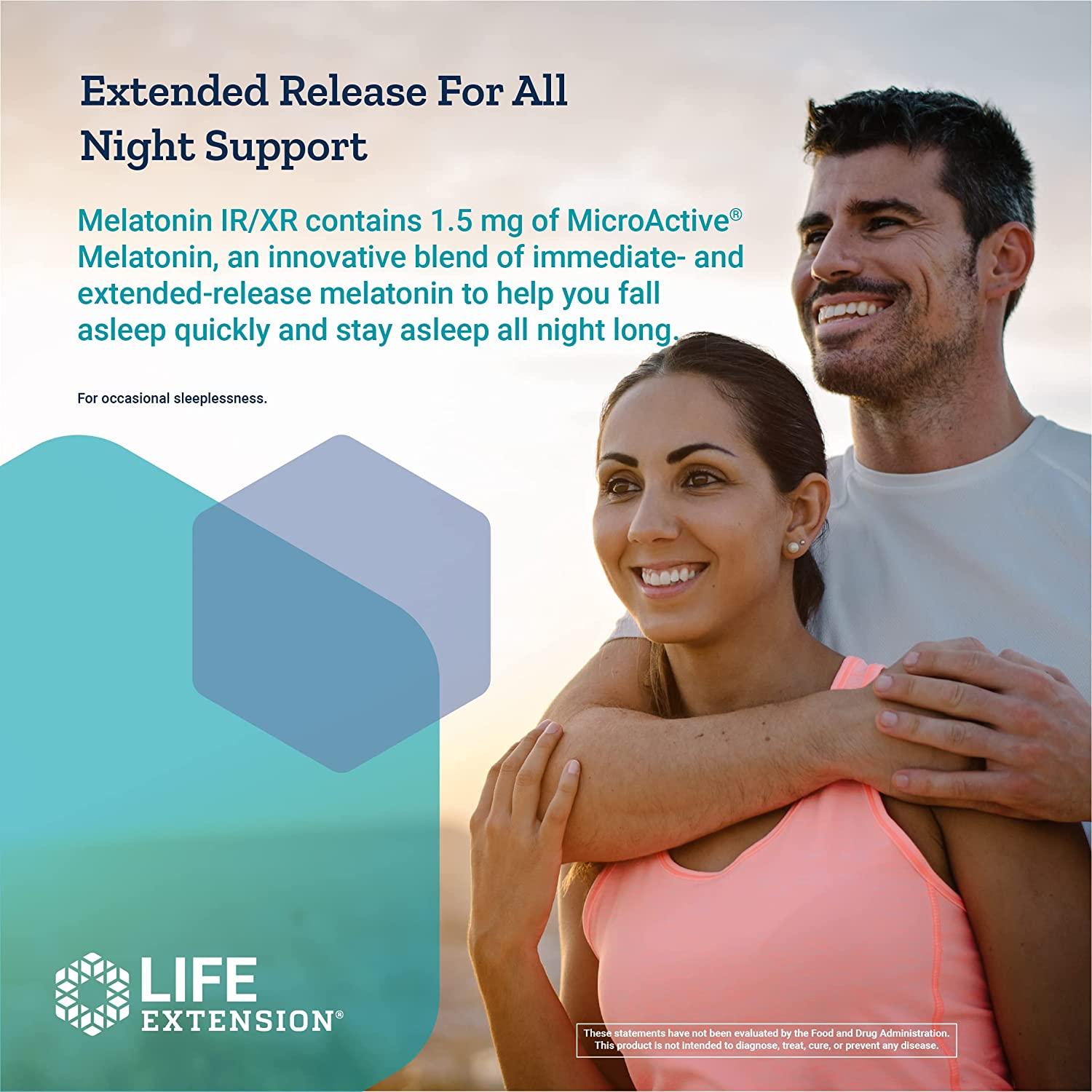 Life Extension Melatonin IRXR 60 Capsules - Sleep Aid & Relaxation ...