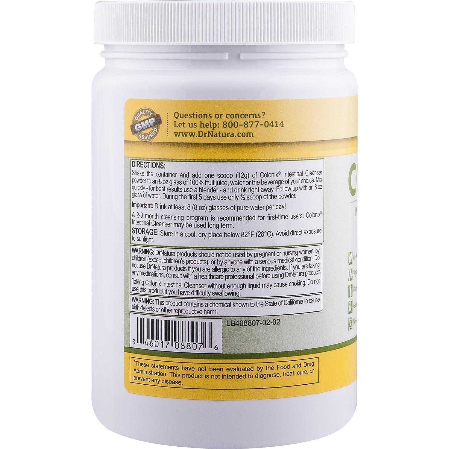 Dr Natura Colonix Intestinal Cleanser All-Natural Daily Fiber Colon ...