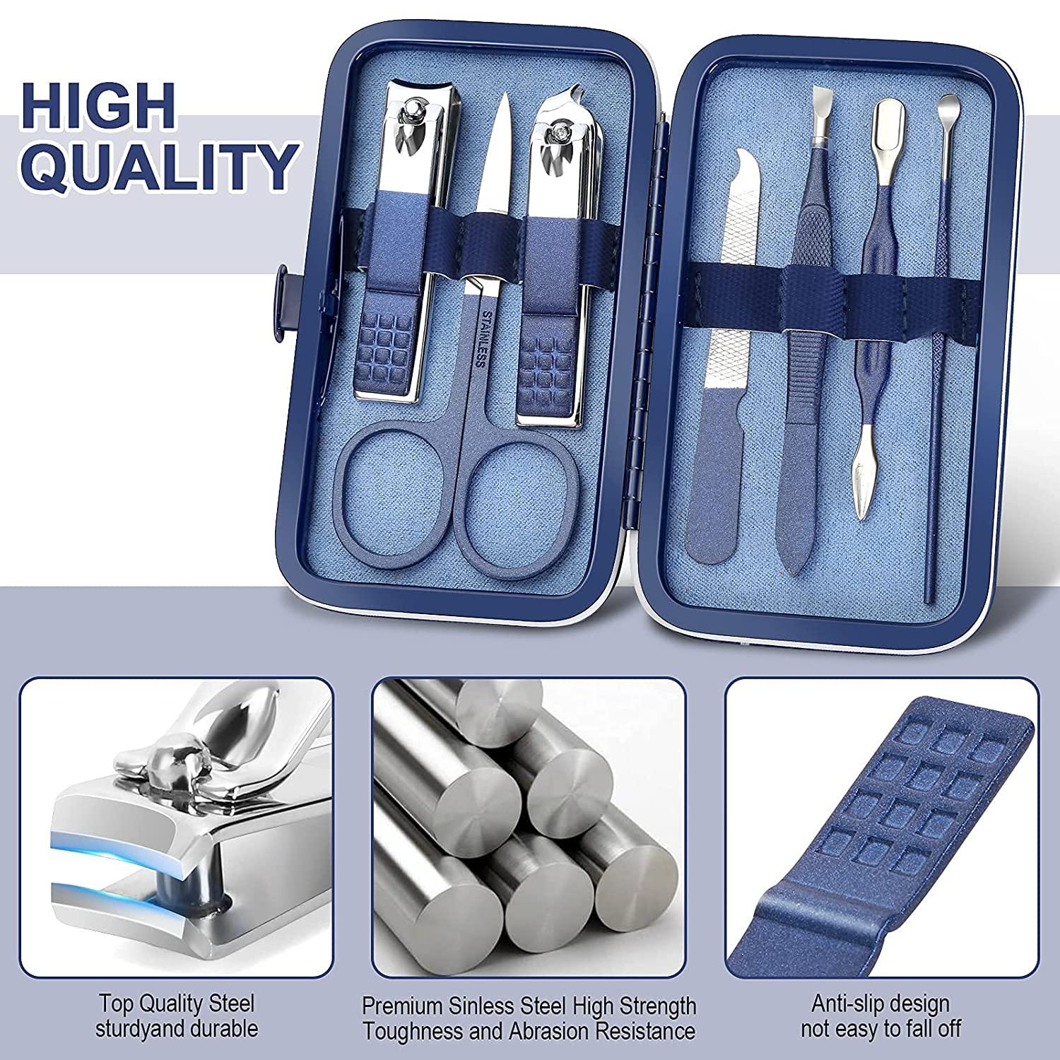 Travel Manicure Set | 8-in-1 Men's & Women's Grooming Kit - Aceoce ...