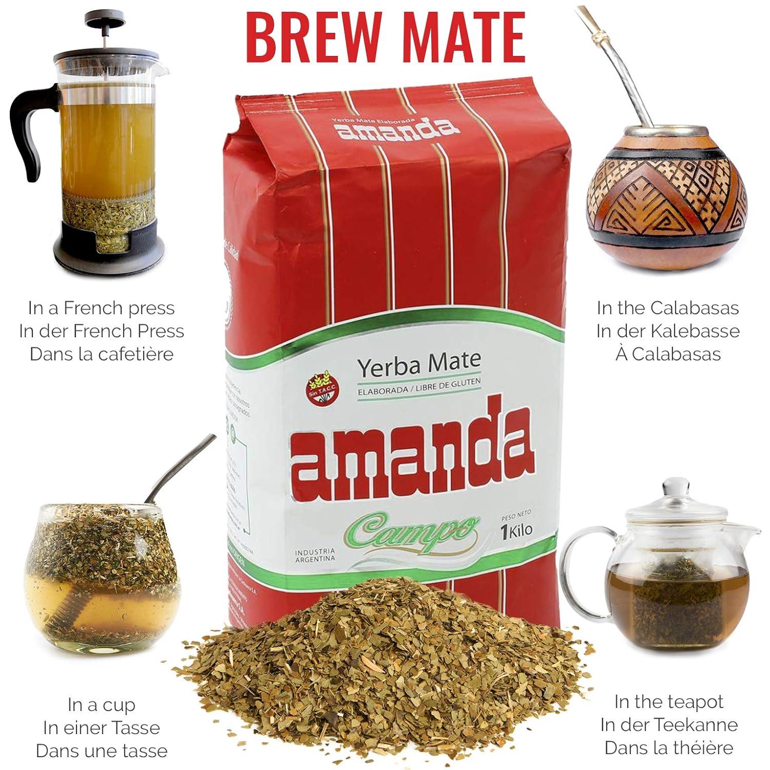 Amanda Yerba Mate Tea Campo 0.5kg - Authentic Argentine Detox & Energy ...