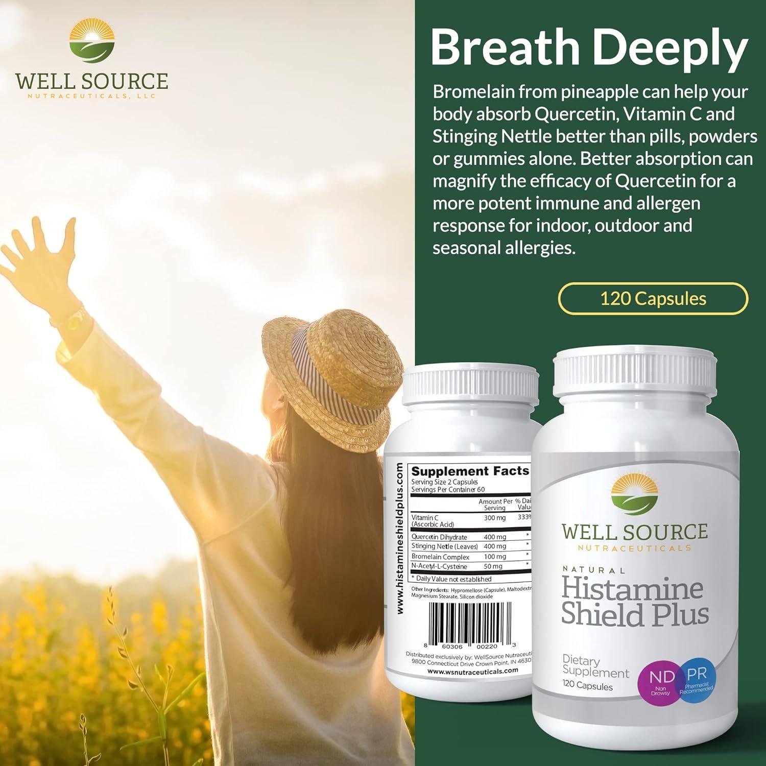 Natural Antihistamine Supplement for Allergies - Histamine Shield Plus ...