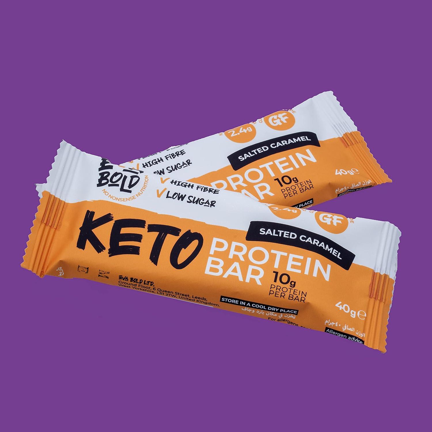 Eva Bold Salted Caramel Keto Bars 12 x 40g | 2.2g Net Carbs | High ...