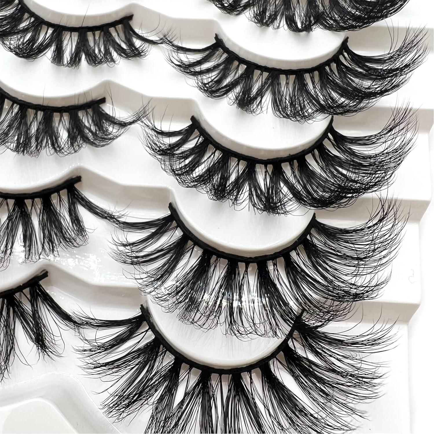 Dramatic Fluffy 20mm Plant Fibre Faux Mink 3D Wispy Lashes - Natural ...
