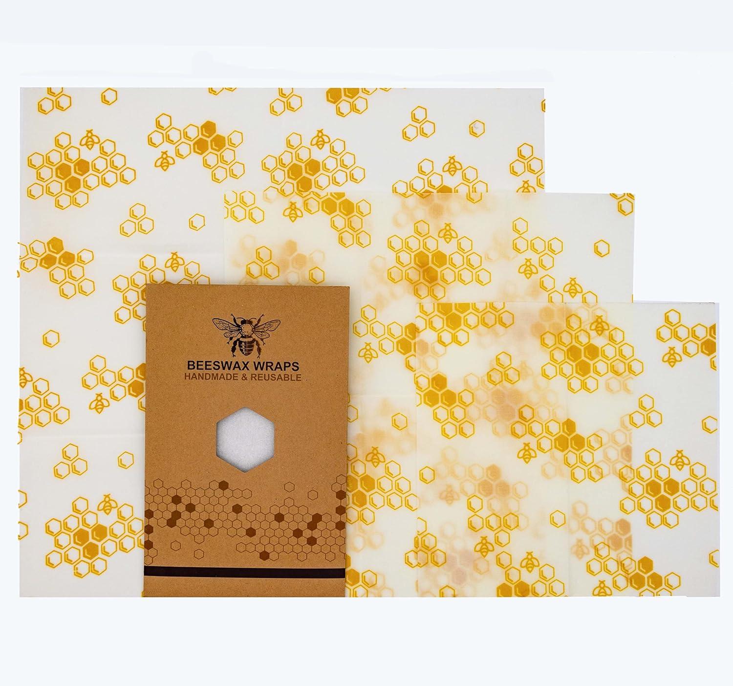 Reusable Beeswax Food Wrap 3-Pack - Eco-Friendly Biodegradable ...
