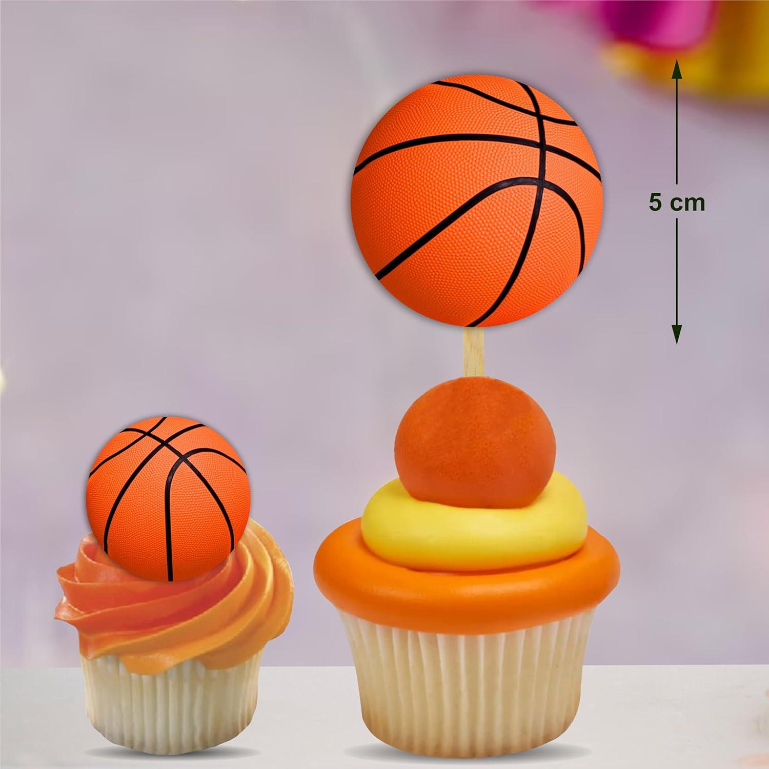 Seyal 50 Pcs Basketball Cupcake Topper for Party Sports Theme Party ...