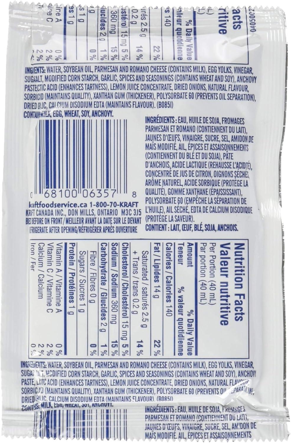 Kraft Creamy Caesar Dressing Packets 40ml (Pack of 100) 40 ml (Pack of ...