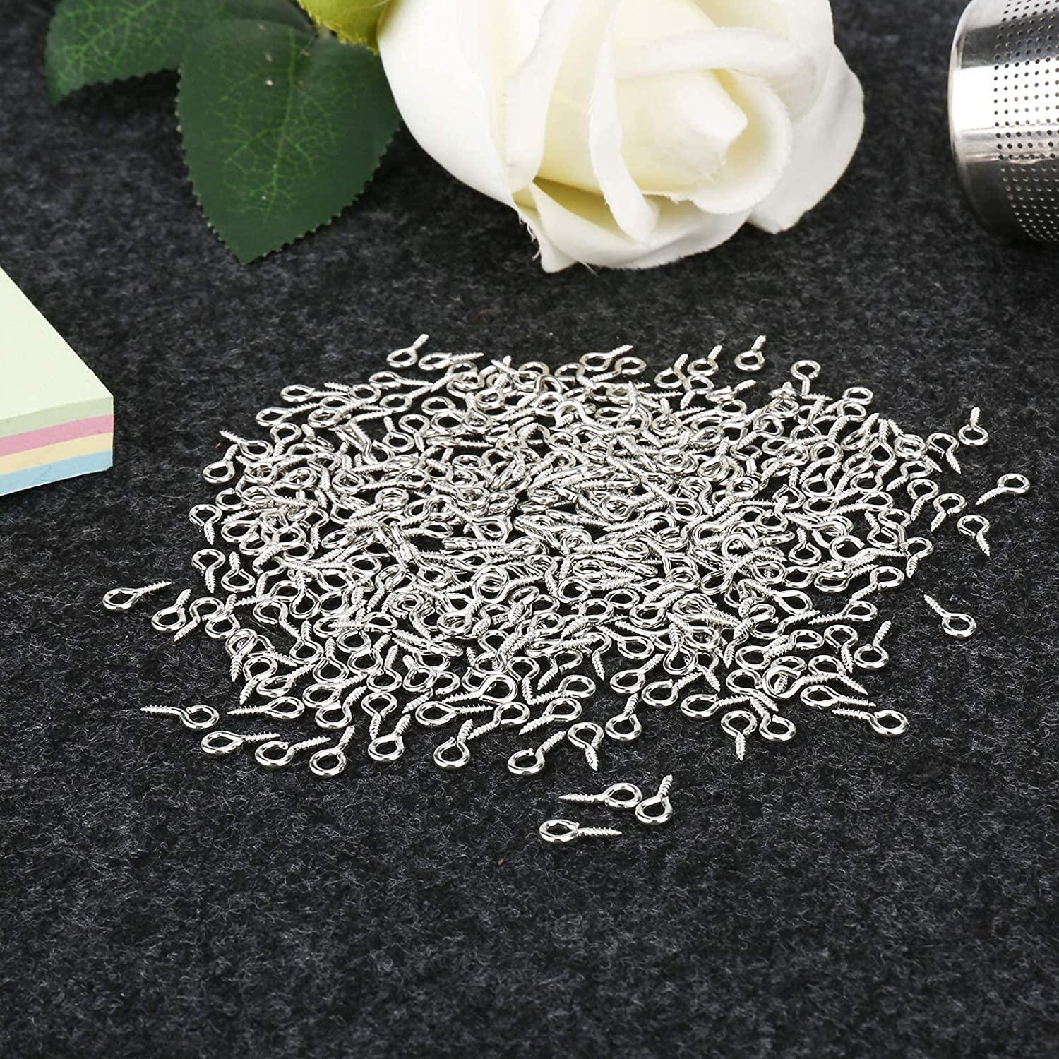 500PCS Small Screw Eye Pins 4x8mm for Jewelry Making - Mini Metal Hoop ...