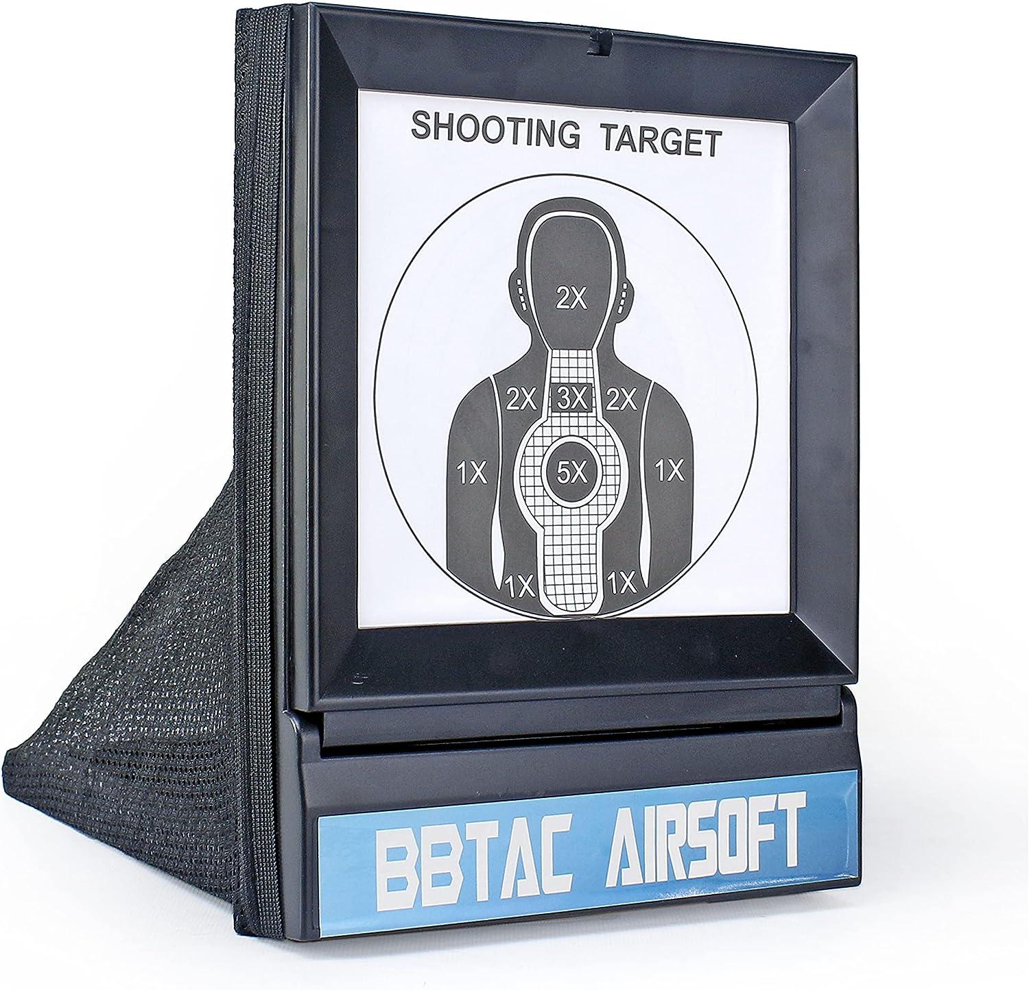 BBTac Airsoft Target with Trap Net Catcher Stand and Paper Target - Gun ...