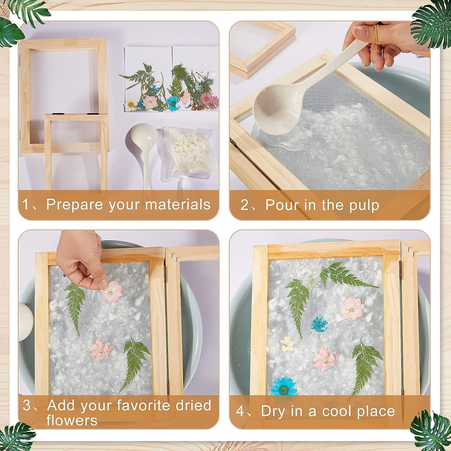 Honoson Paper Making Mould Kit - 3 Pieces Wooden Frames for DIY Paper ...