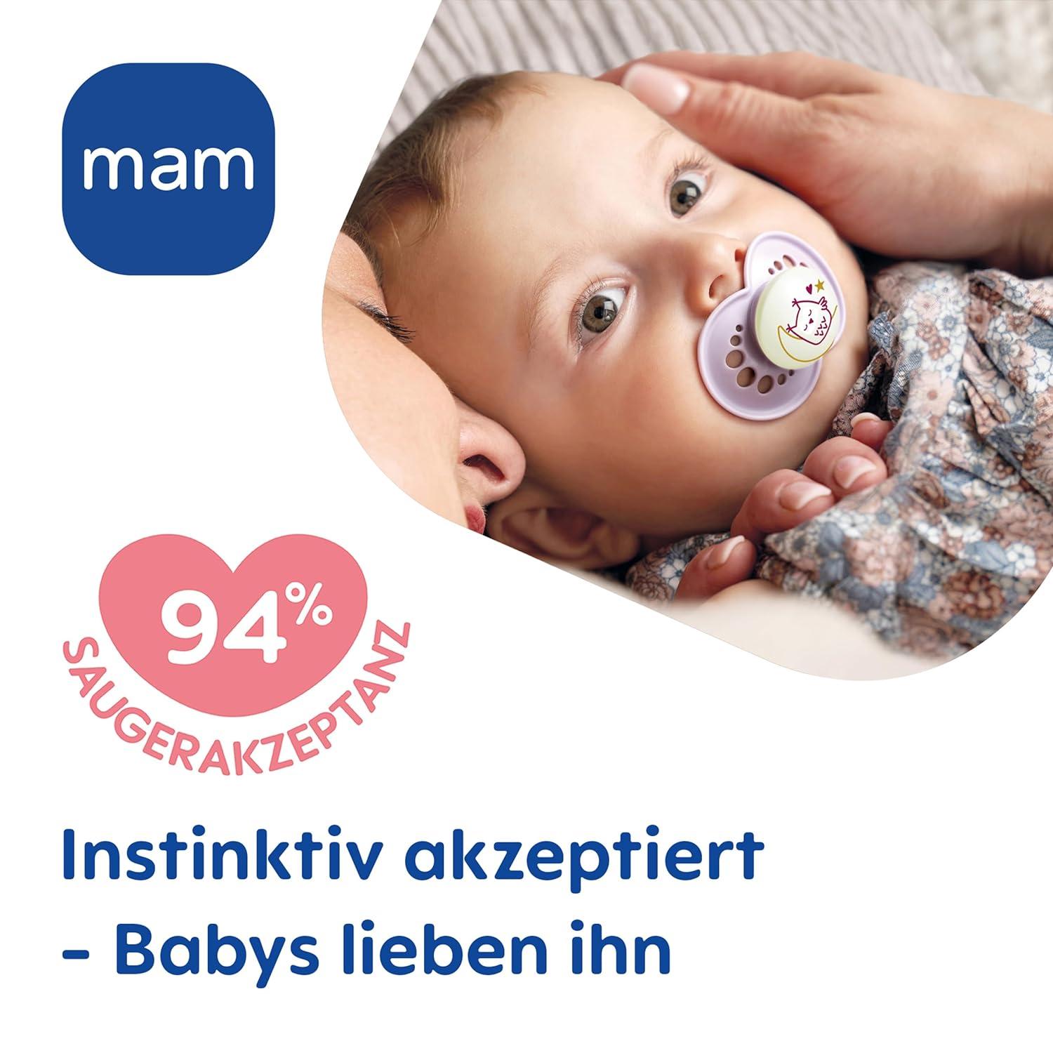 MAM Original Night Pacifier Set - Eco-Friendly Tooth-Friendly Silicone ...