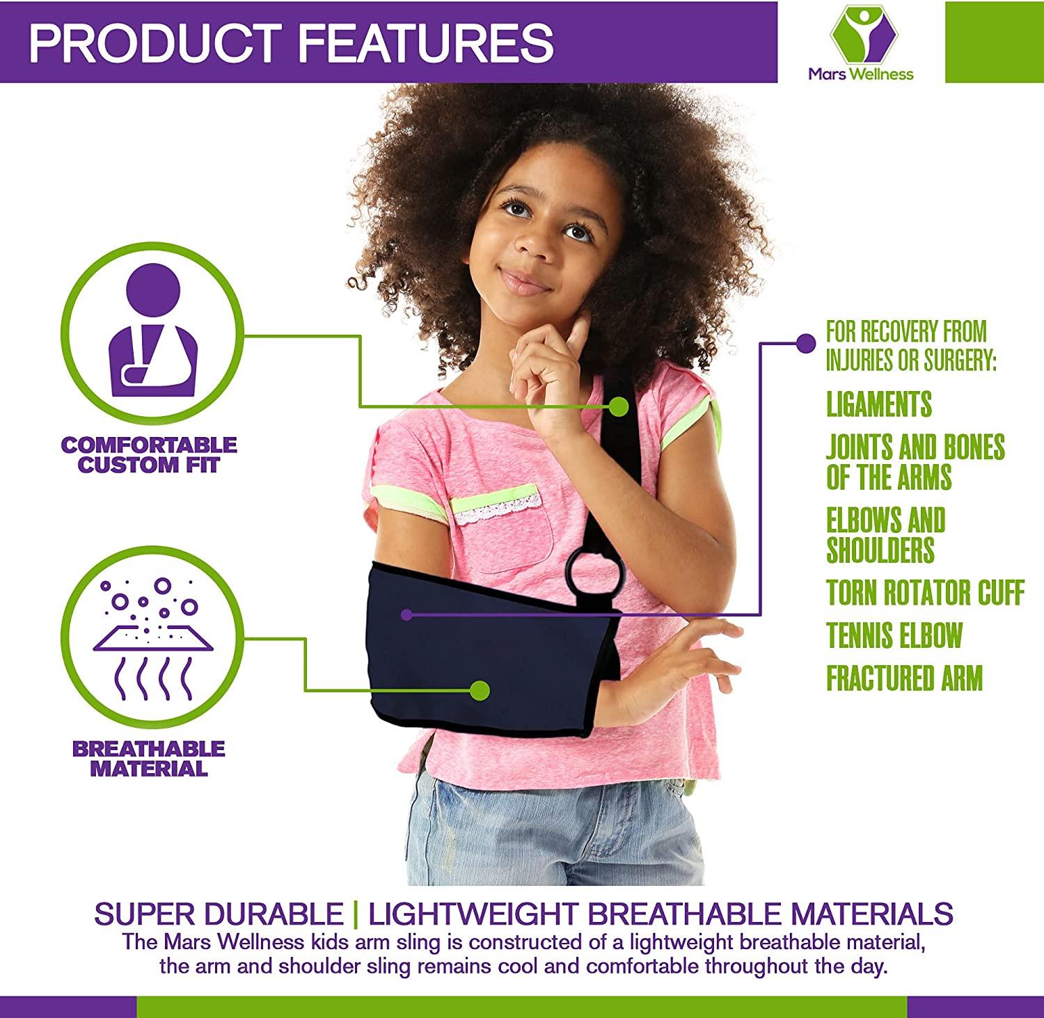 Mars Wellness Pediatric Kids Shoulder & Arm Sling - Adjustable Neck ...