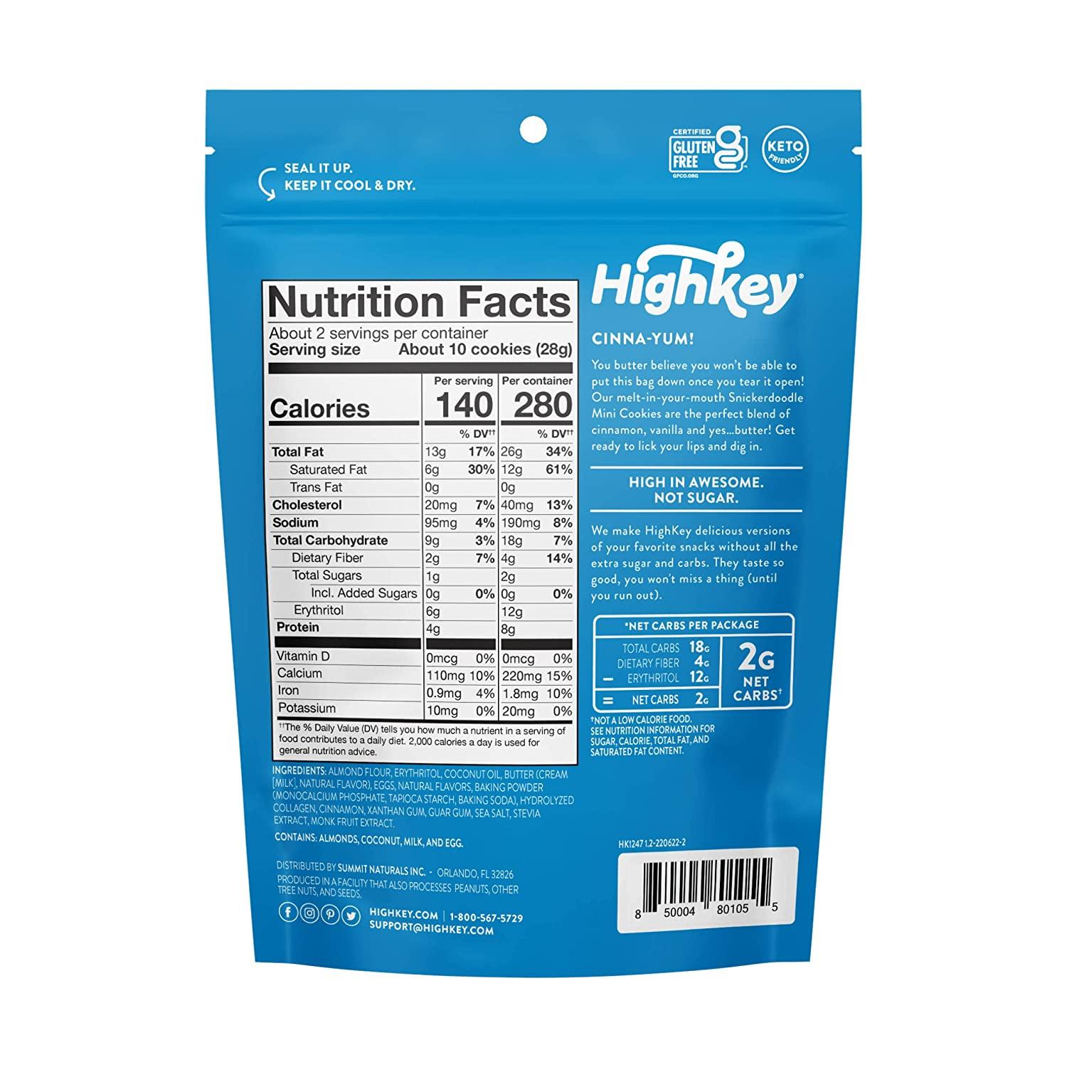 High Key Mini Snickerdoodle Cookies - 2 Ounce | Fuel Your Journey | Buy ...