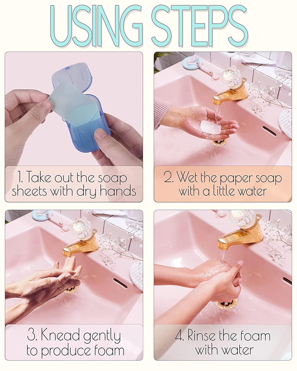 Paper Soap Sheets 20 Pack - Disposable Portable Hand Washing Travel ...