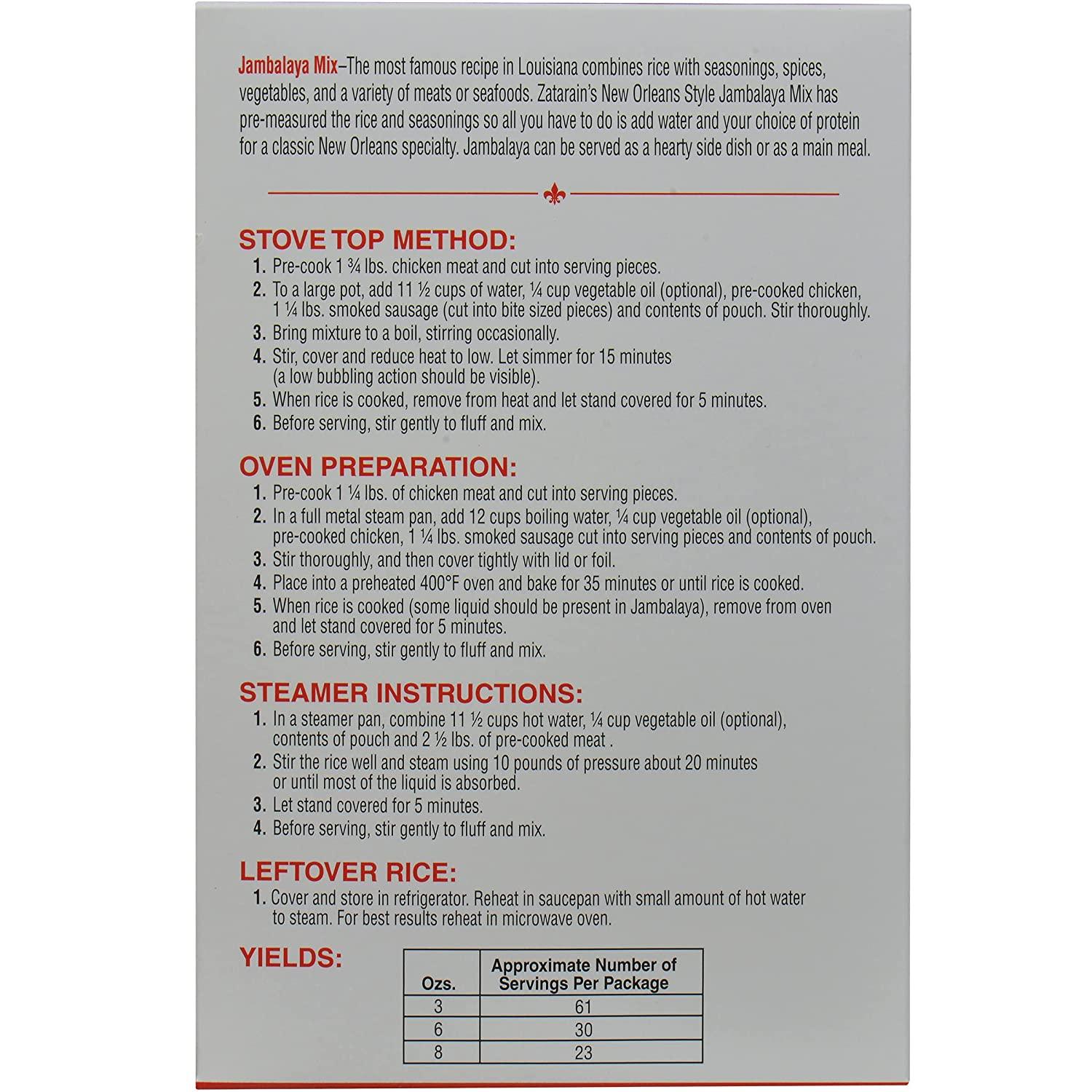 Zatarain's Jambalaya Mix 40 oz - Authentic Cajun Rice Mix for Sausage ...