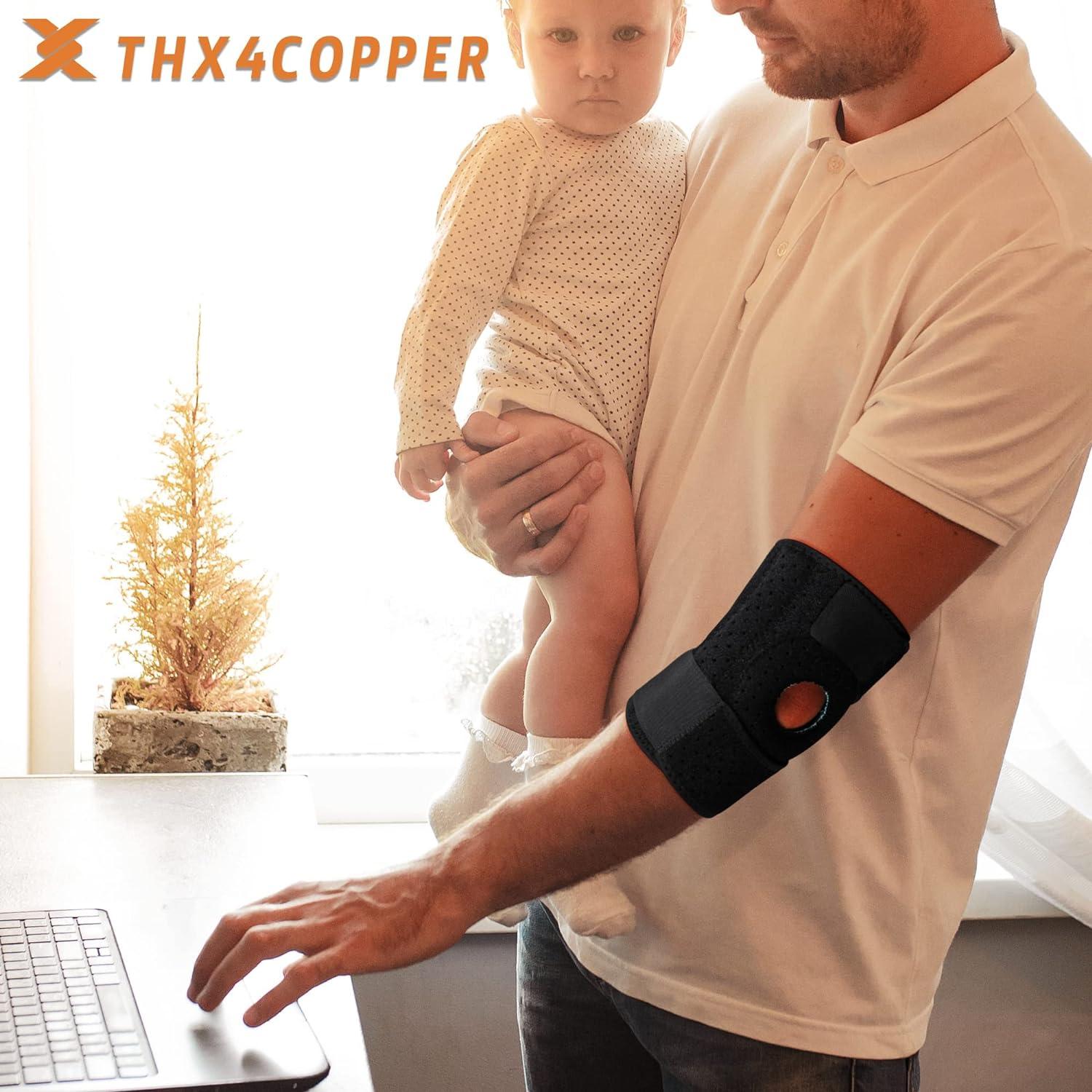 Thx4COPPER Elbow Brace Support | Dual-Spring Stabilizer | Adjustable ...