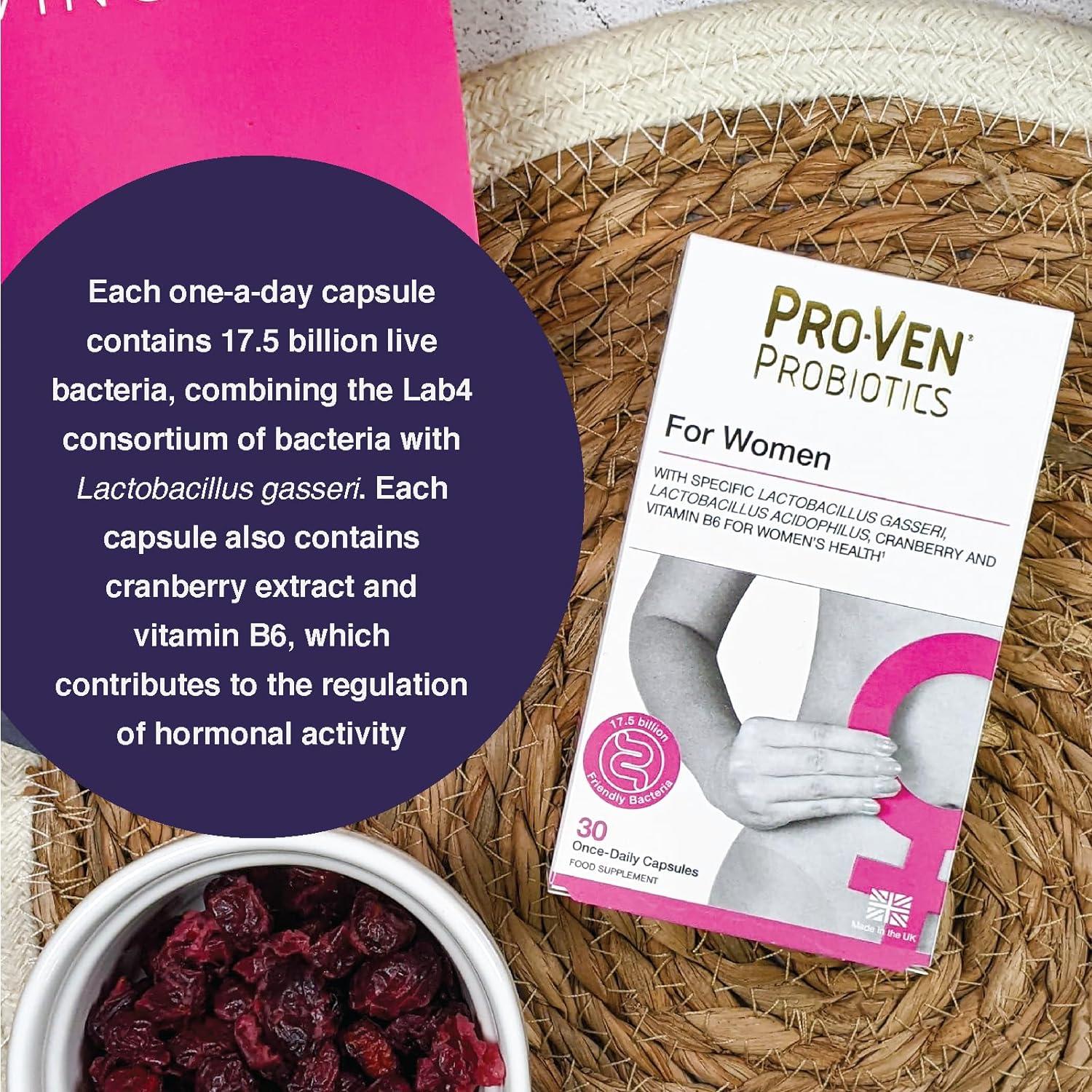 Pro-Ven Probiotics For Women 17.5 Billion CFU + Vitamin B6 Forumlated ...