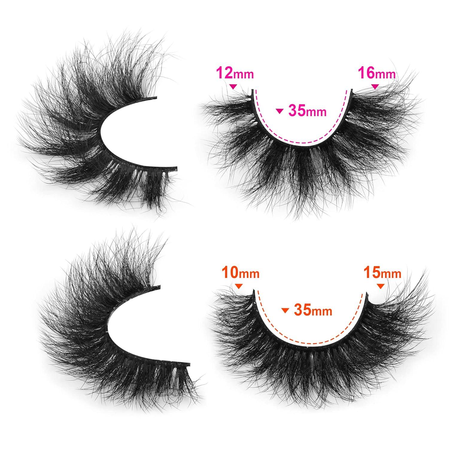 Newcally 8D Faux Mink False Eyelashes - 14 Pairs Pack - Dramatic Wispy ...