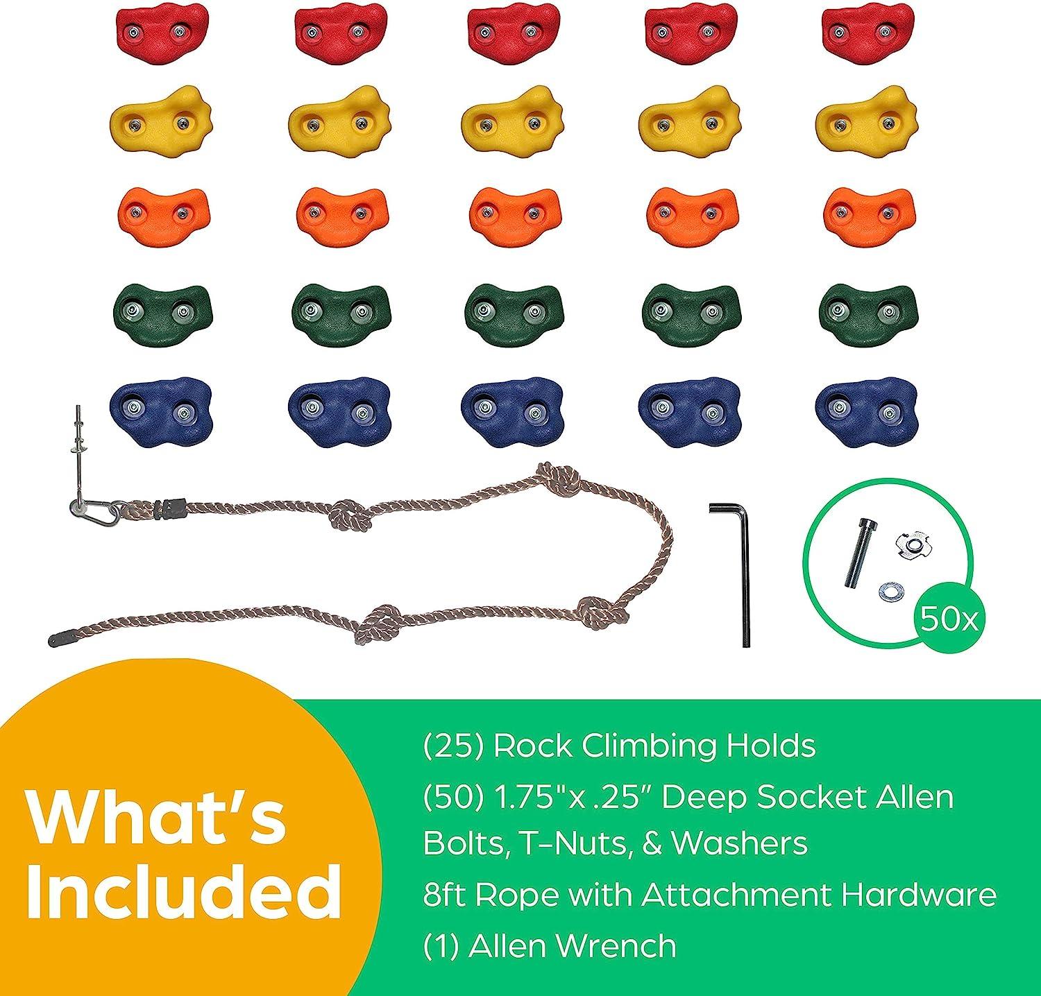 Jungle Gym Kingdom Rock Climbing Holds for Kids - Indoor & Outdoor ...