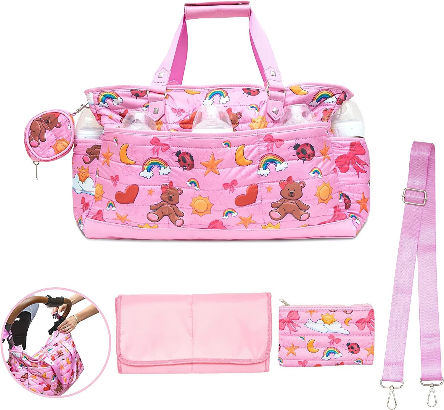 Adorable Baby Diaper Bag with Pink Teddy Bear Design | Buy Now with ...