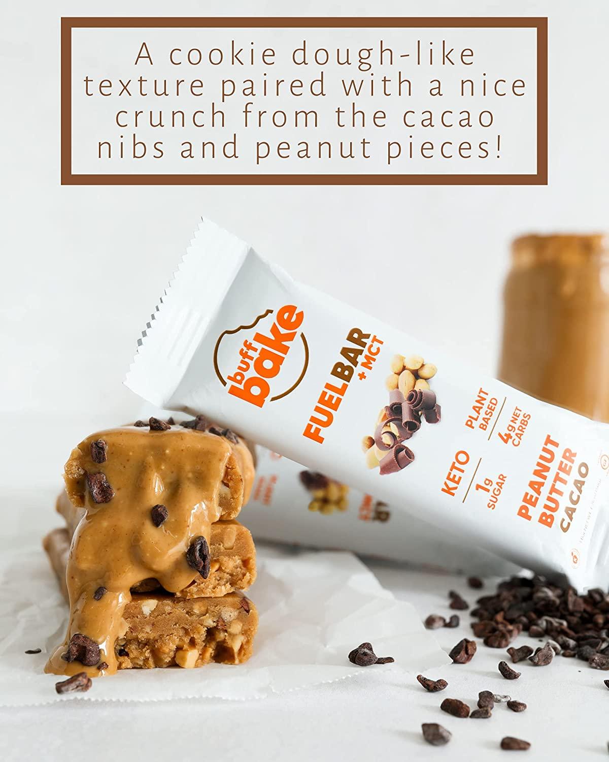 Buff Bake Fuel Bar Keto Protein Bars - Vegan, Low Carb, Non Dairy, Gluten Free, 12g Plant Based ...