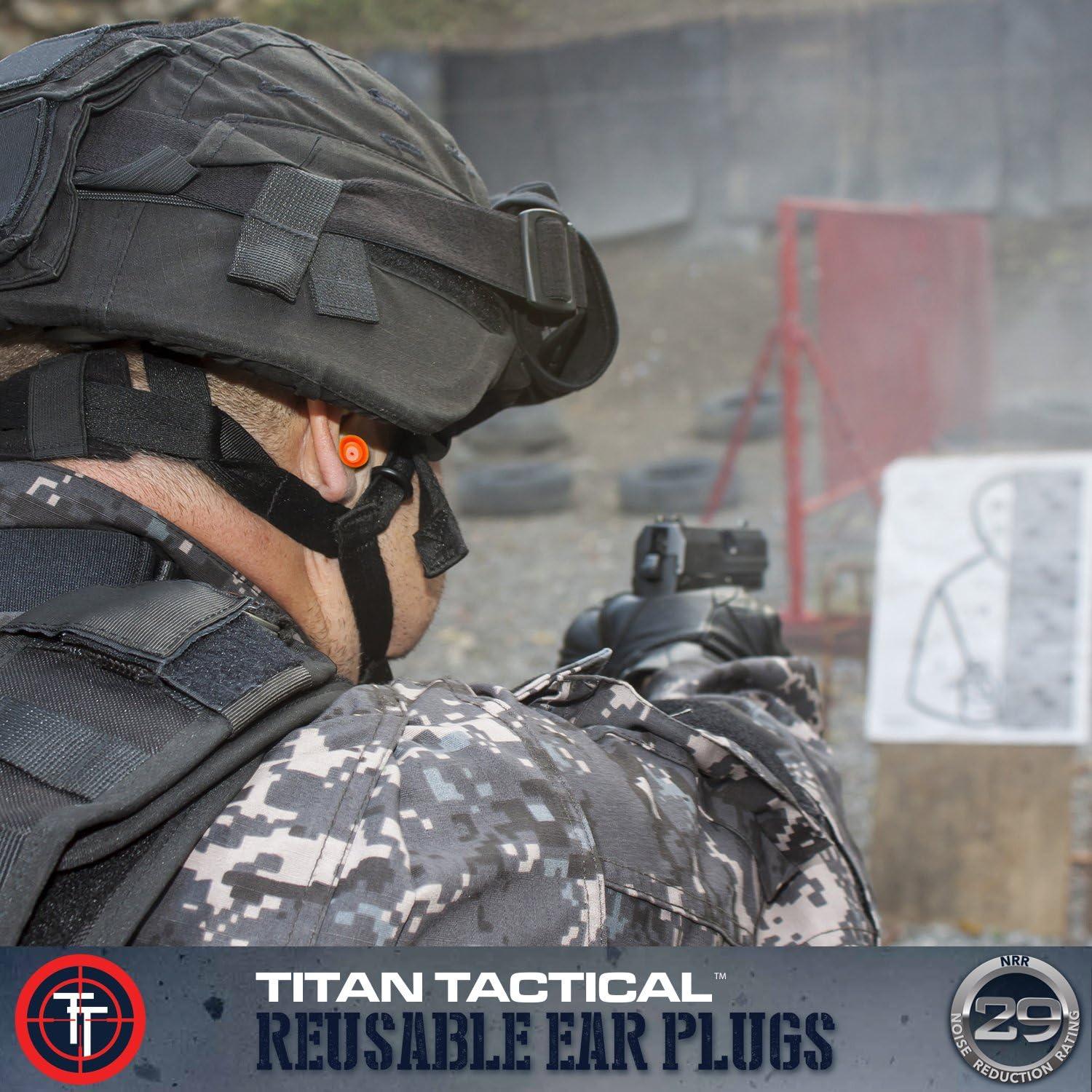 Titan Tactical 29NRR Shooting Ear Plugs + Clear Range Ballistic Glasses ...