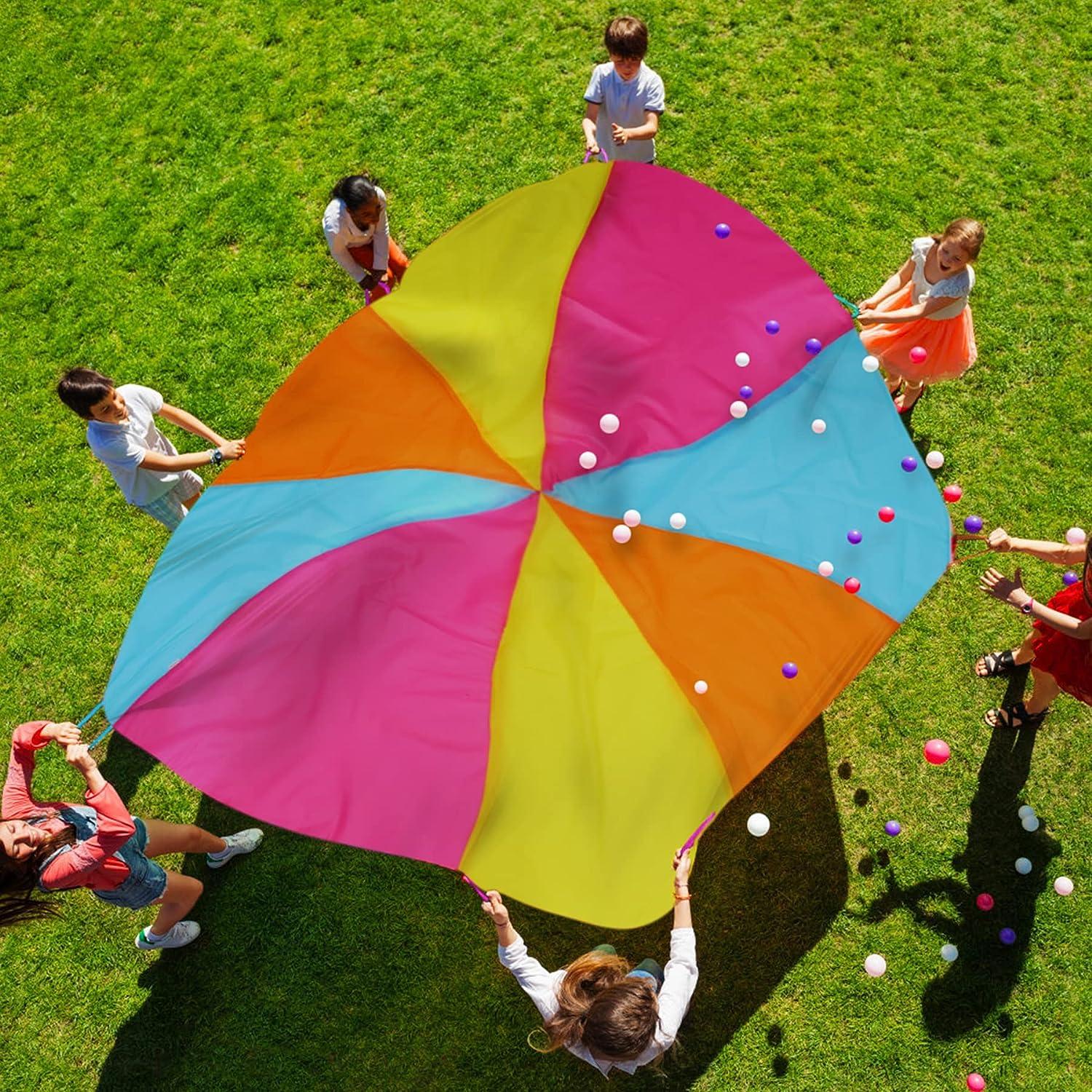 Nvatorfox 10FT Rainbow Play Parachute with Handles - Fun Outdoor Toy ...