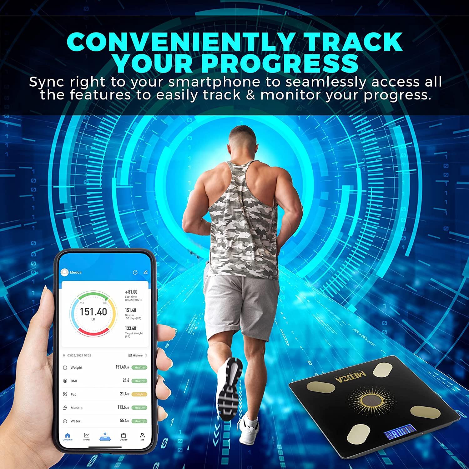 Smart Digital Solar Powered Body Fat Scale for Precise Weight, BMI, and ...