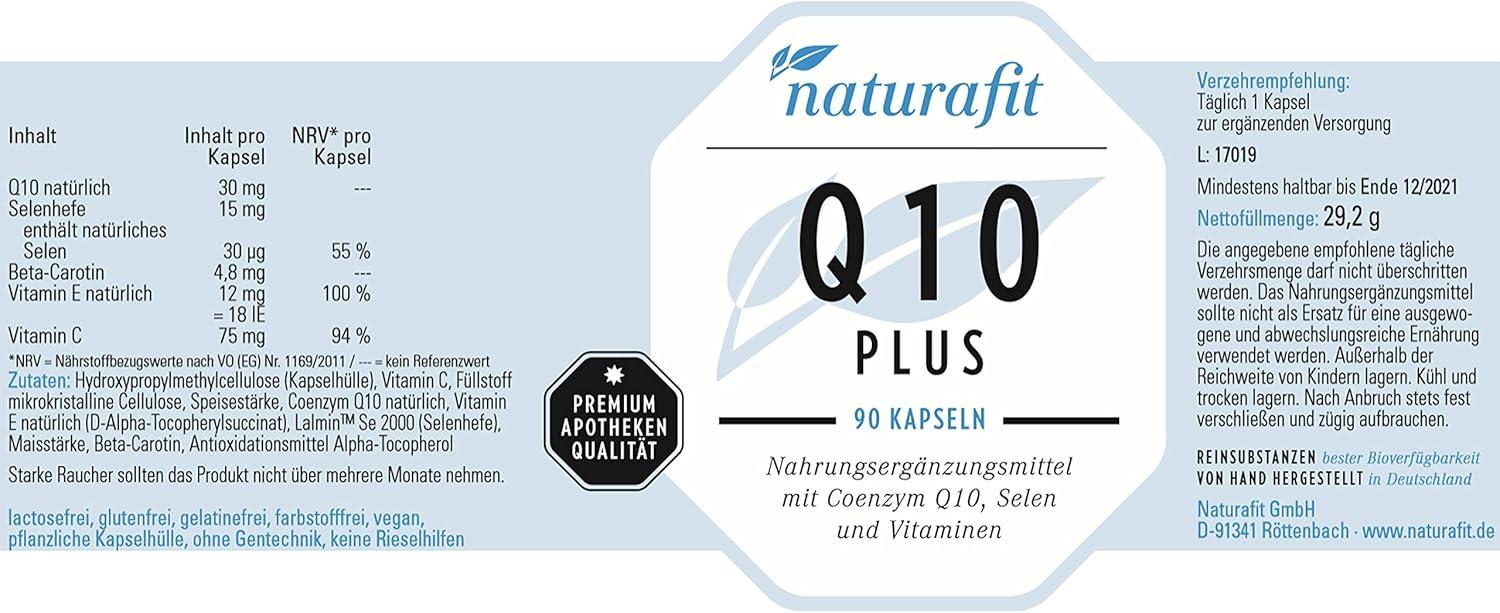 Naturafit Q10 Plus Capsules - 90 Count | Premium Antioxidant & Energy ...