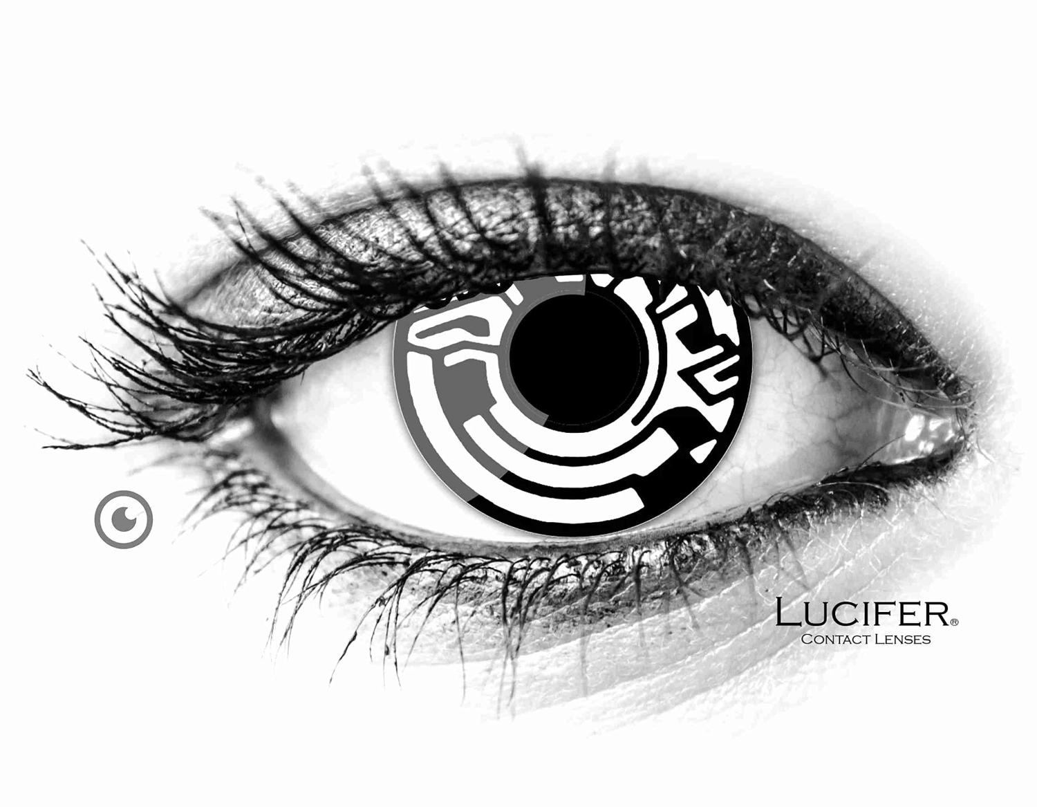 Lucifer Cyborg Colored Contact Lenses - White Terminator Robot Non ...