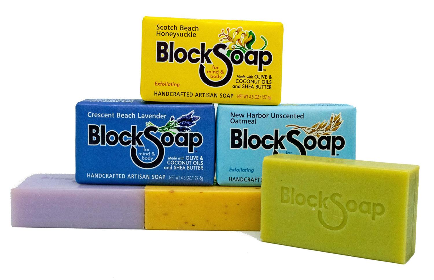 BlockSoap Artisan Bar Soap 3 Pack - Sea Salt, Olive Oil, Coconut Oil ...