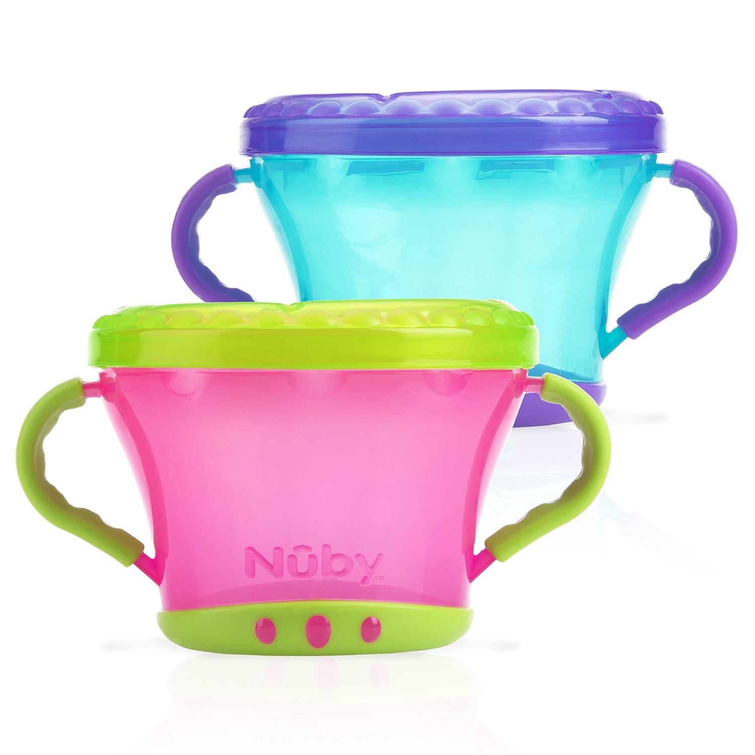 Nuby 2-Pack Snack Keepers Assorted Colors | Convenient Snack Storage ...