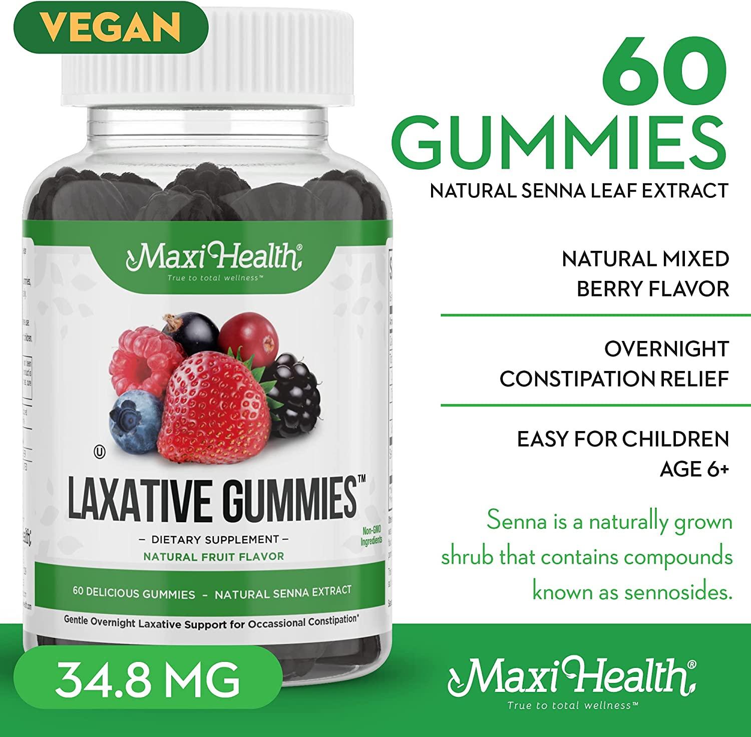 Laxative Gummies - Natural Senna for Kids & Adults - Constipation ...