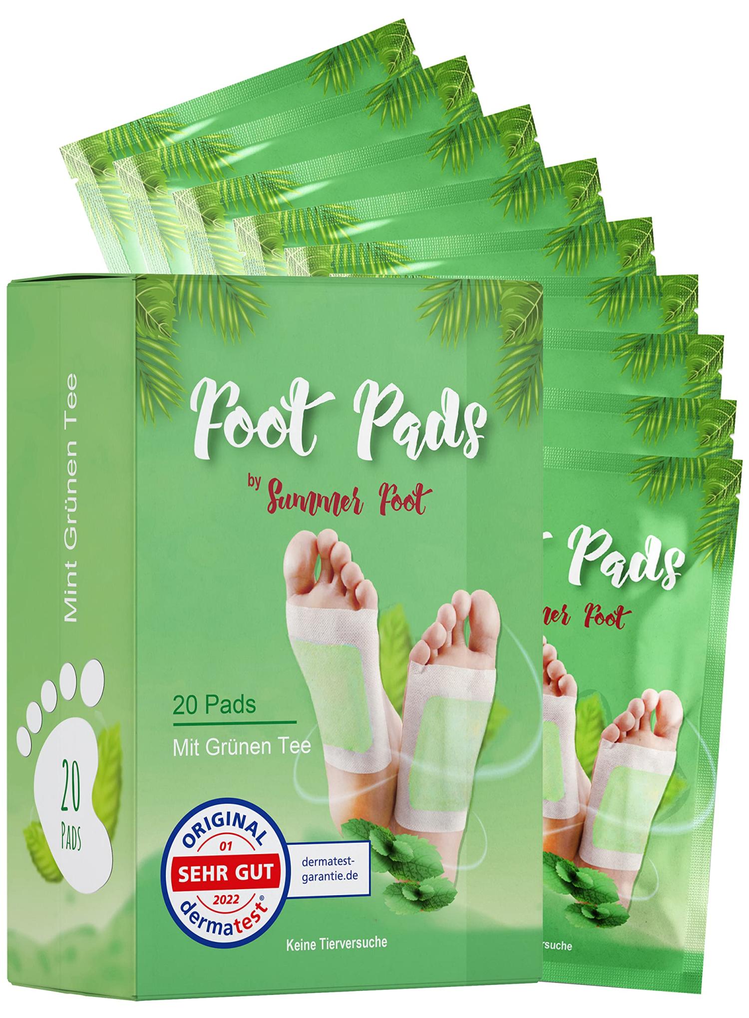 Premium Summer Foot Pads - 20 Pieces Green Tea Oil Bamboo Adhesive Foot ...