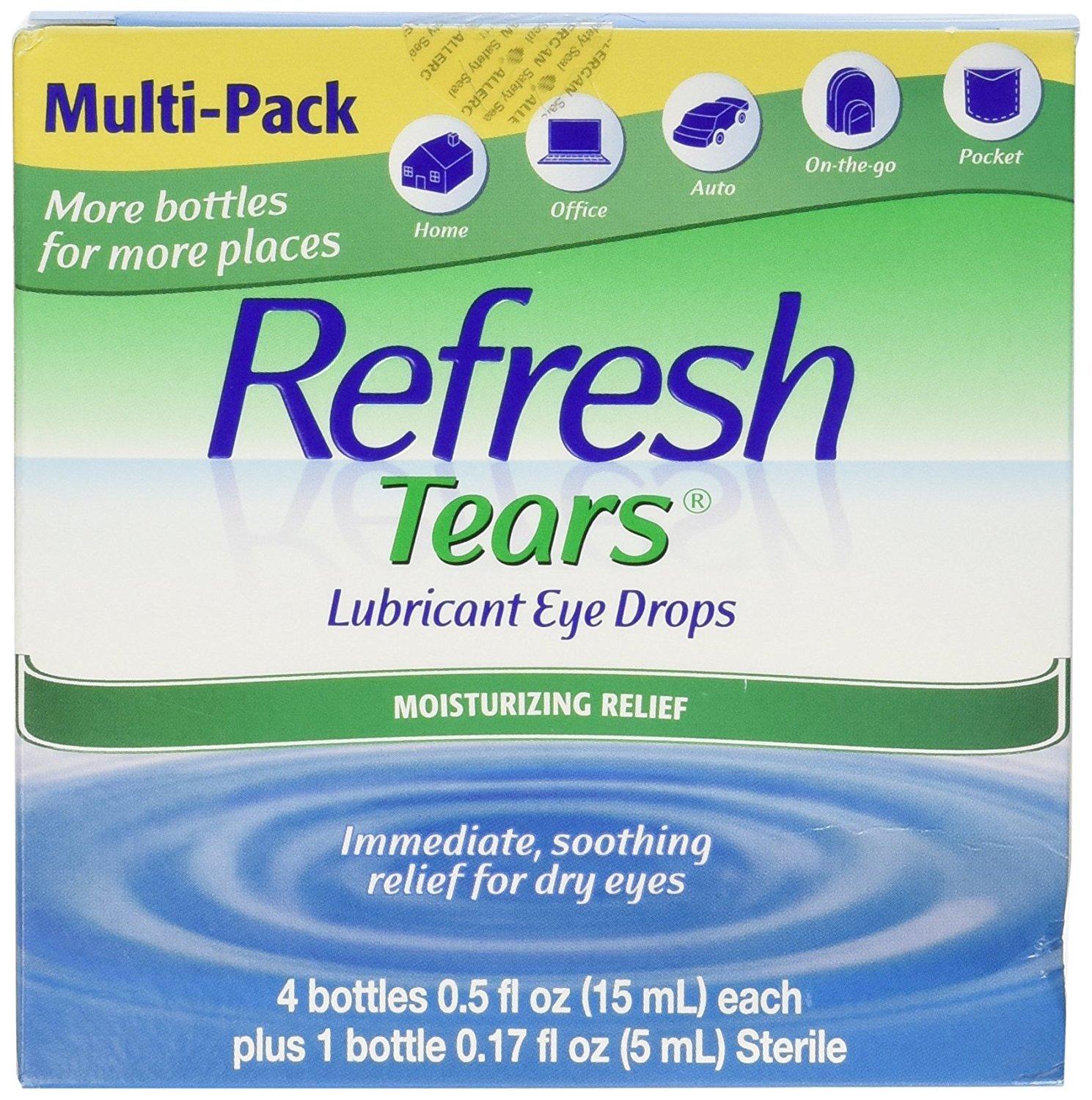 Refresh Tears Eye Drop Lubricant 4 x 15ml Bottles + 1 Bonus 5ml Bottle ...