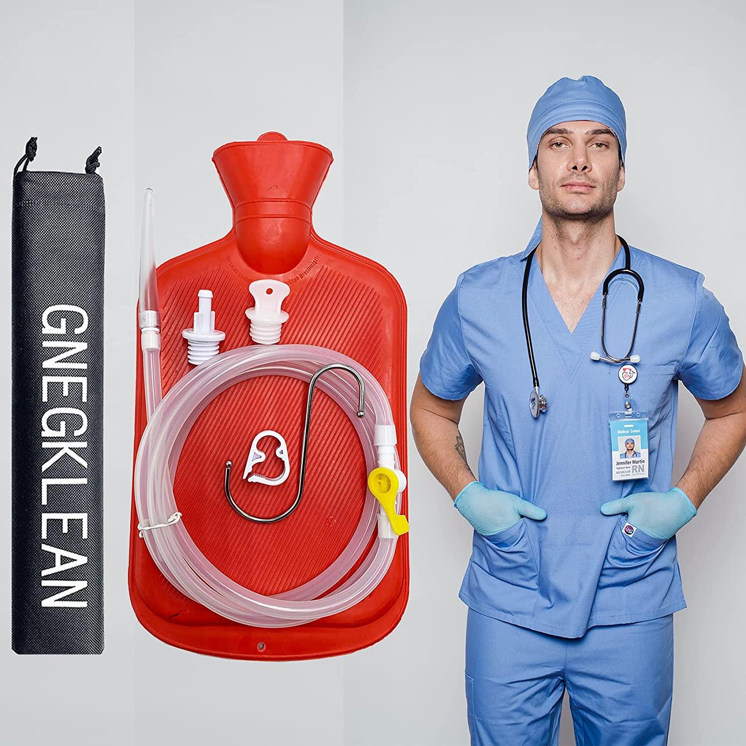 GNEGKLEAN Coffee Enema Bag Kit - 5.0ft Silicone Hose 2L Enemas at Home ...