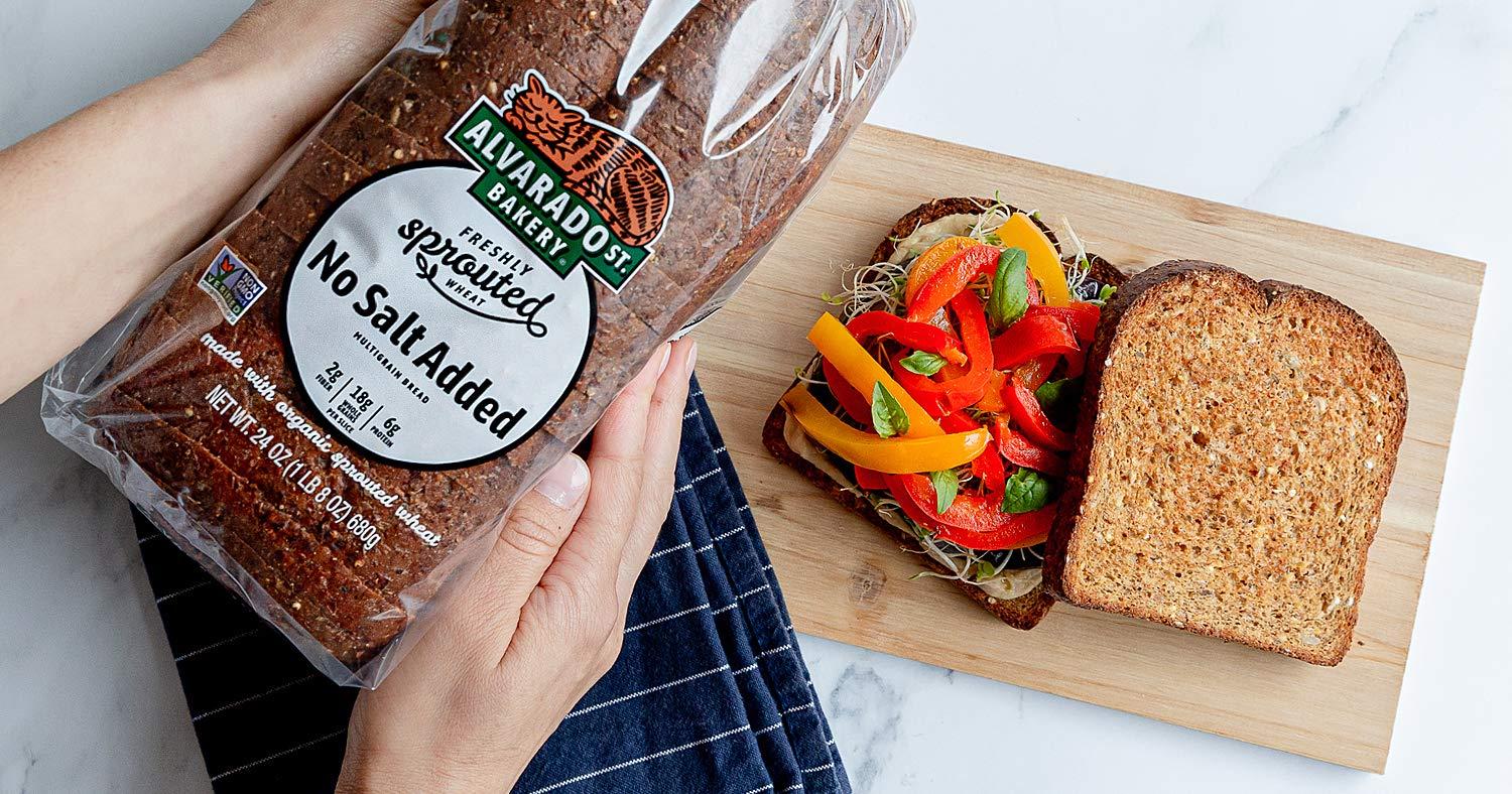 Alvarado Street Bakery Sprouted No Salt Added Bread - Multigrain Bread ...