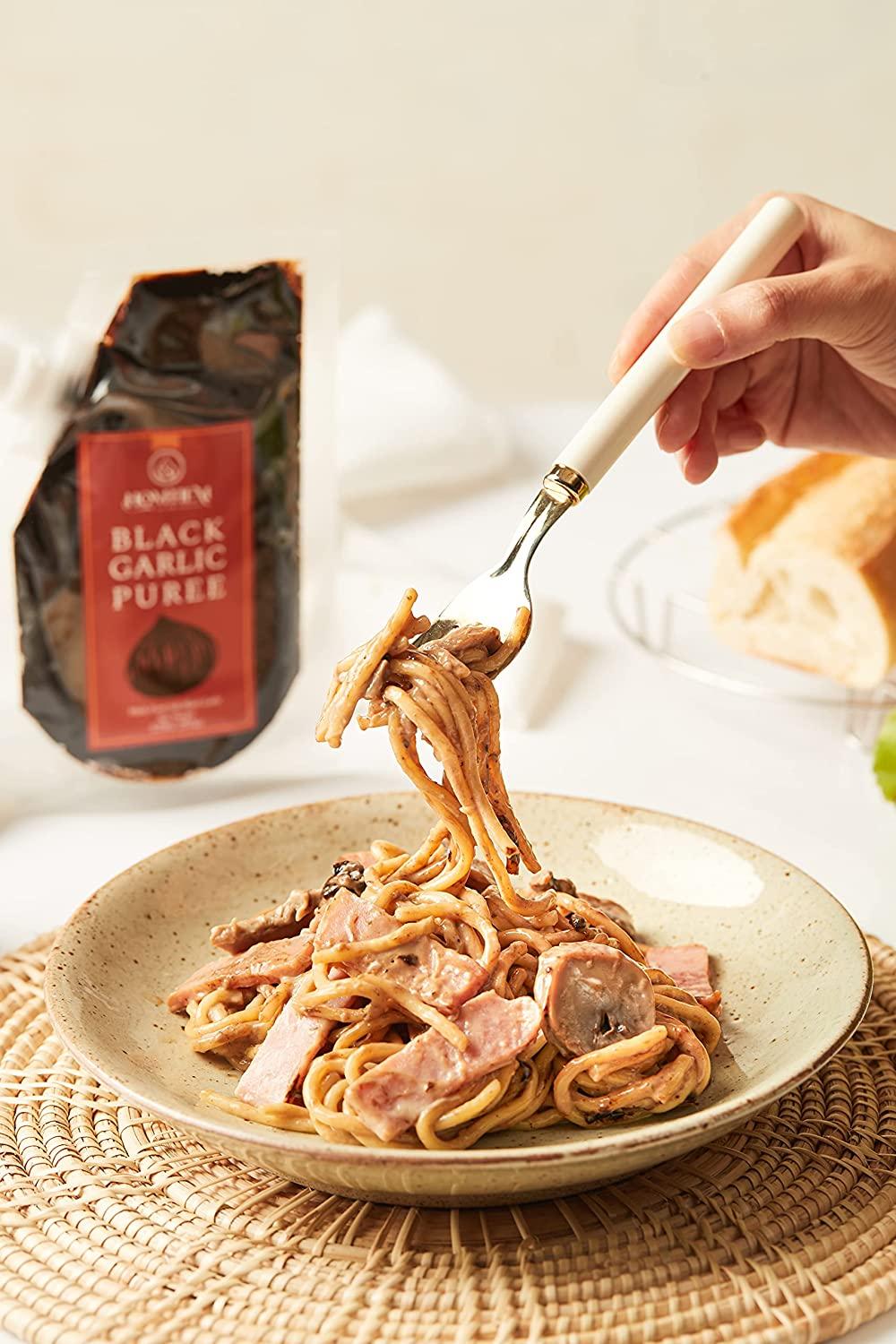 Homtiem Black Garlic Puree 5.29 Oz - 100% Solo Black Garlic, High in ...