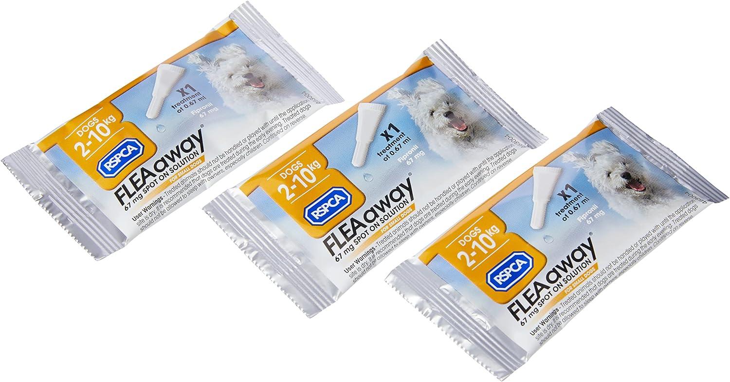 RSPCA FleaAway Spot On Solution for Small Dogs 67 mg Yellow