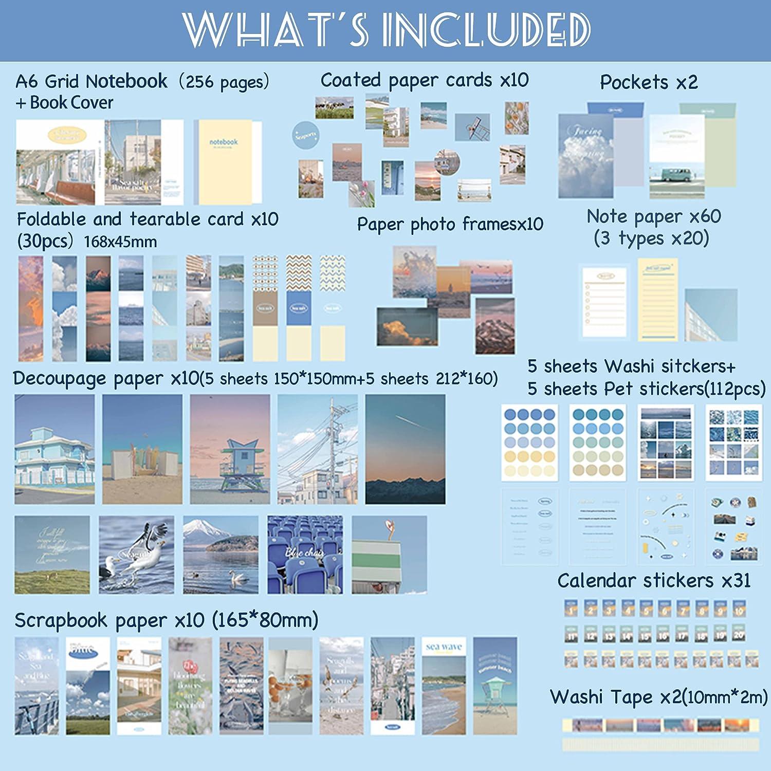 Aromoty Aesthetic Scrapbook Kit - Vintage Scrapbooking Supplies for ...