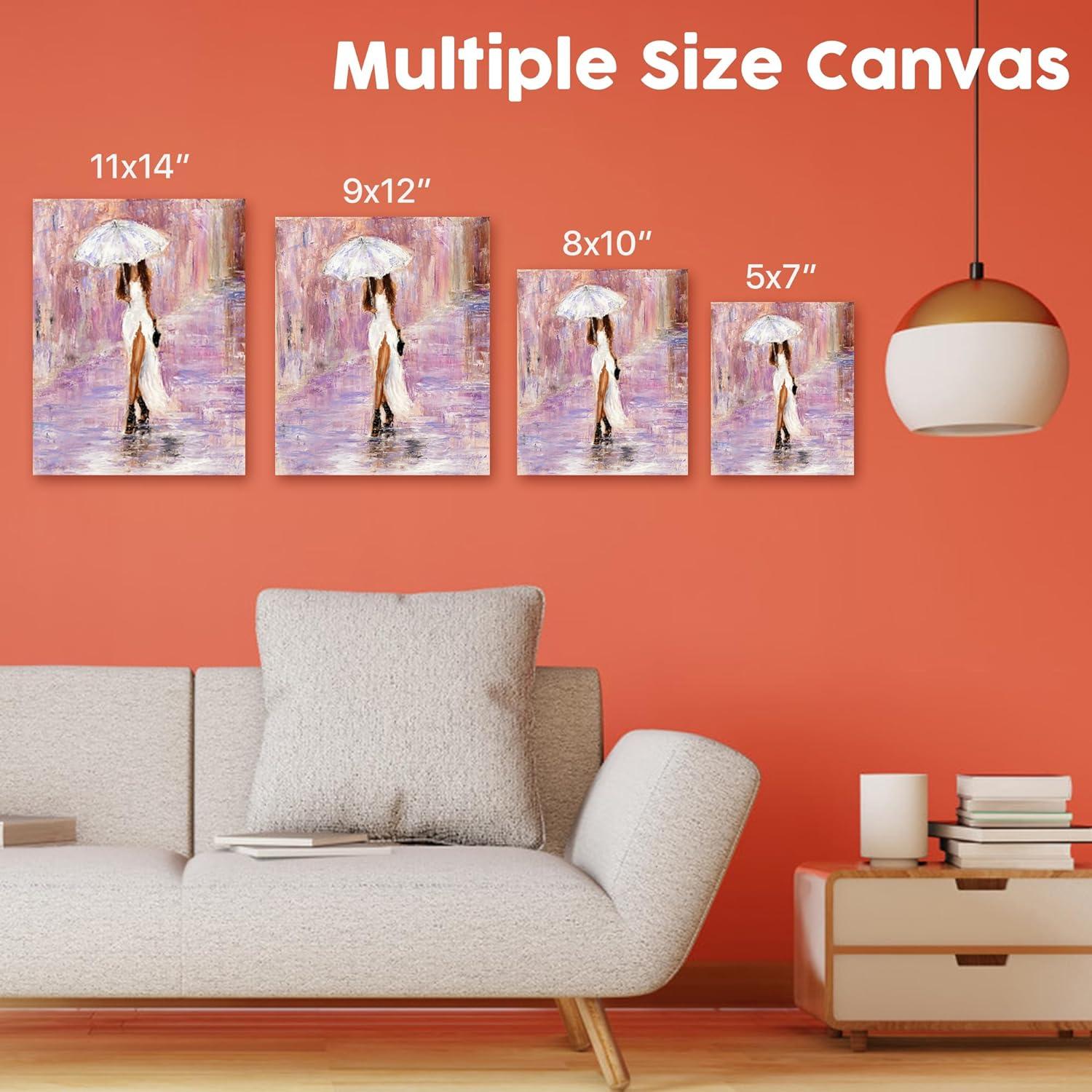 CONDA 8x10 Canvas Panels 12 Pack - Primed Cotton Artist Quality Boards for Acrylic, Watercolor ...