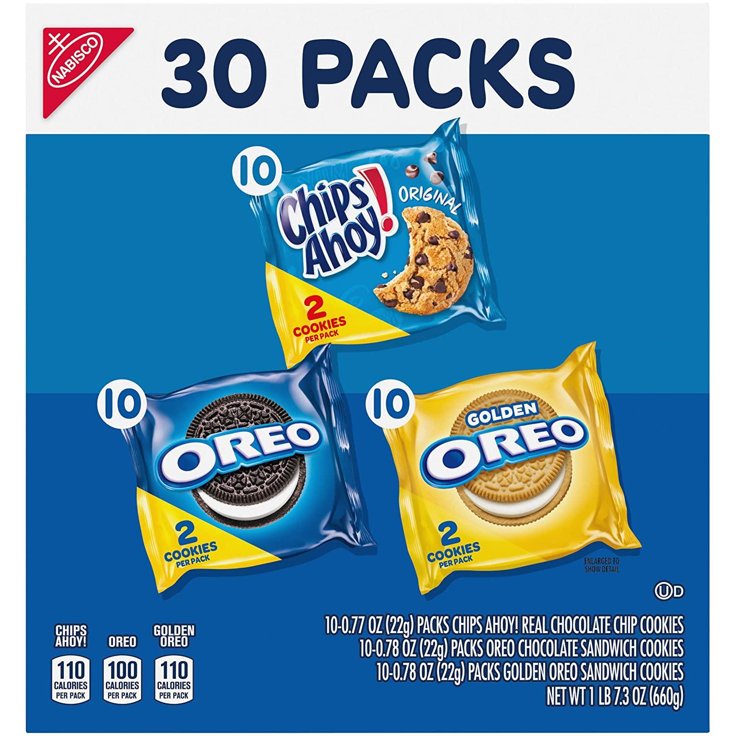 Nabisco Sweet Treats Variety Pack - OREO, OREO Golden, CHIPS AHOY - 30 ...
