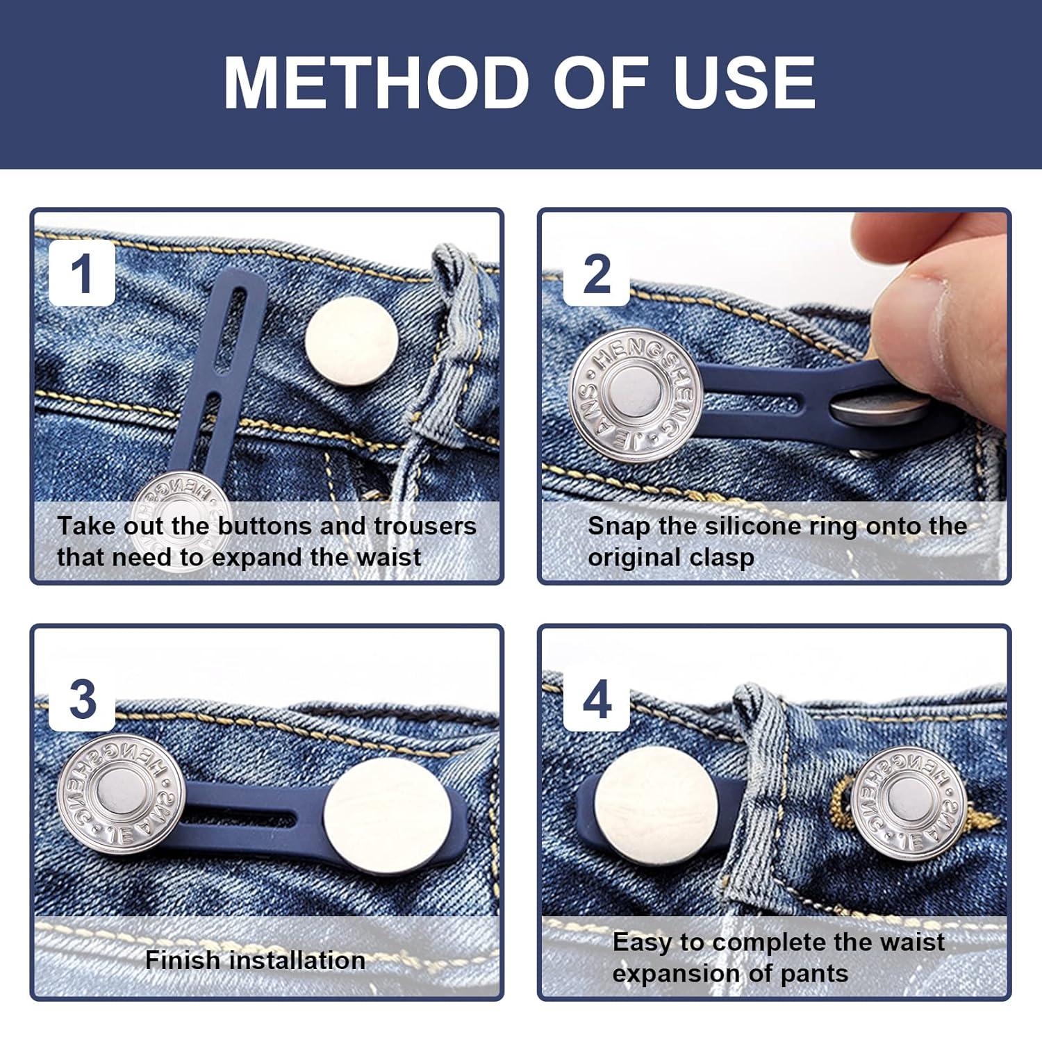 8PCS Button Extender Set for Trousers, Pants, Jeans, and Skirts ...